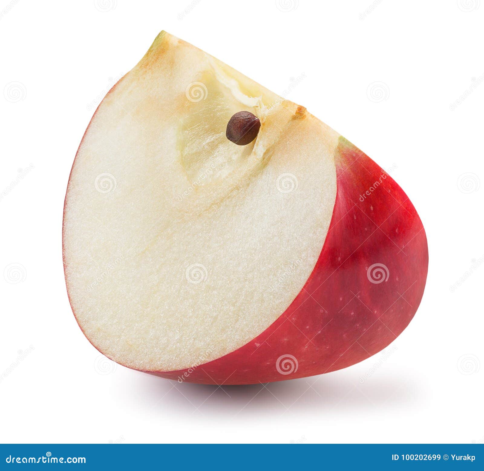 Red Apple Slice Isolated on a White Background Stock Image - Image of ...
