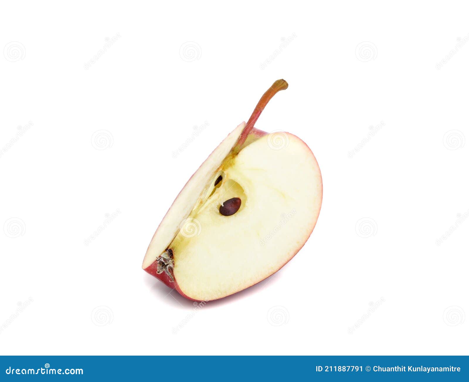 Red Apple Slice on White Background Stock Image - Image of nutritious ...