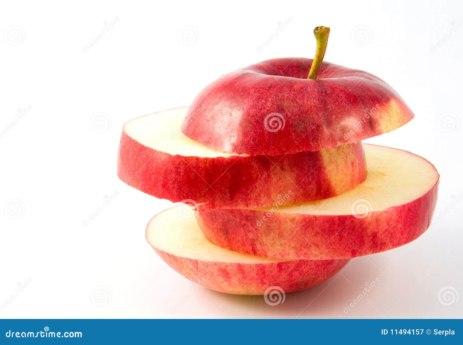 Red apple in slices stock image. Image of sweet, thirst - 11494157