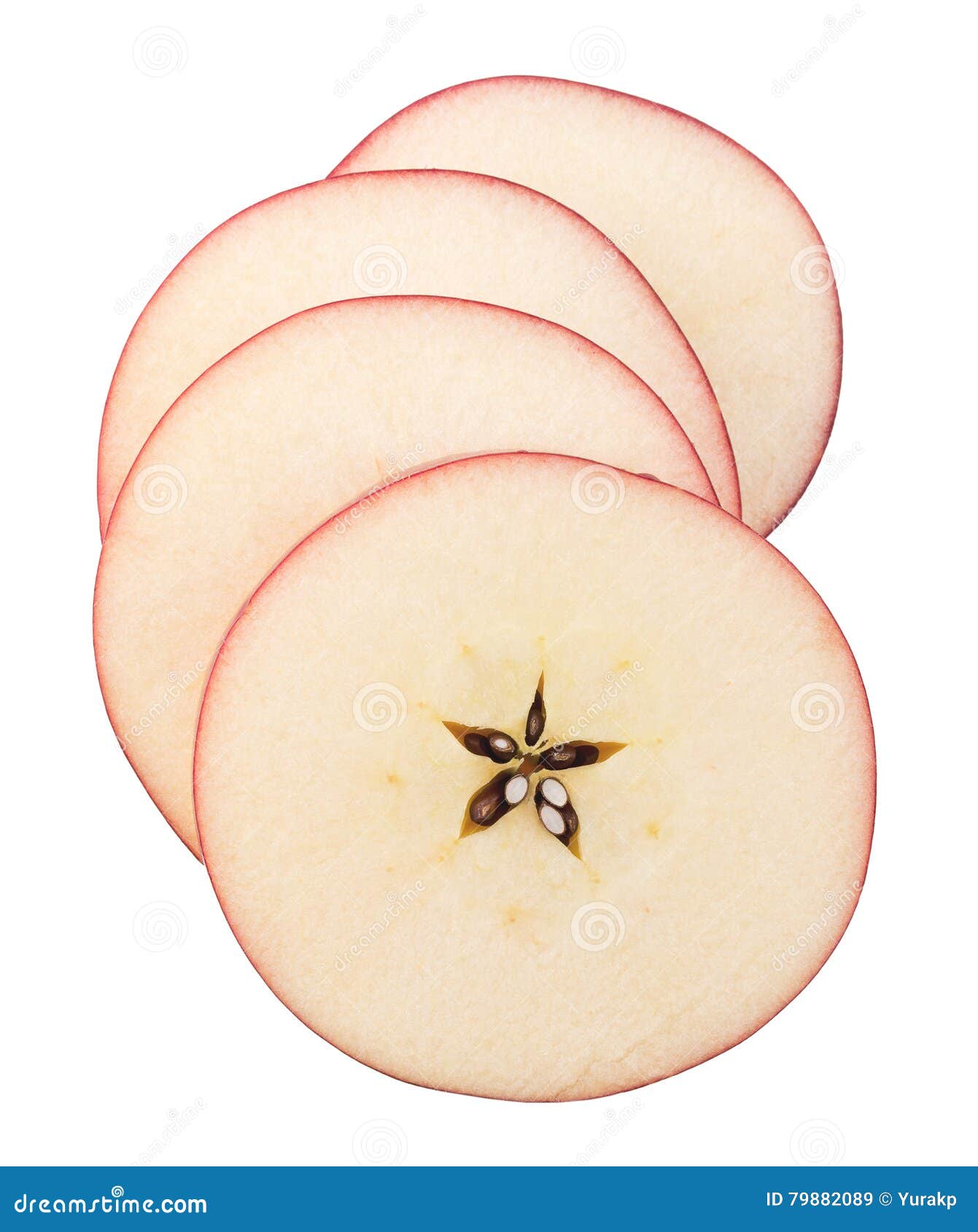 Red Apple Slices Isolated on the White Background Stock Image - Image ...