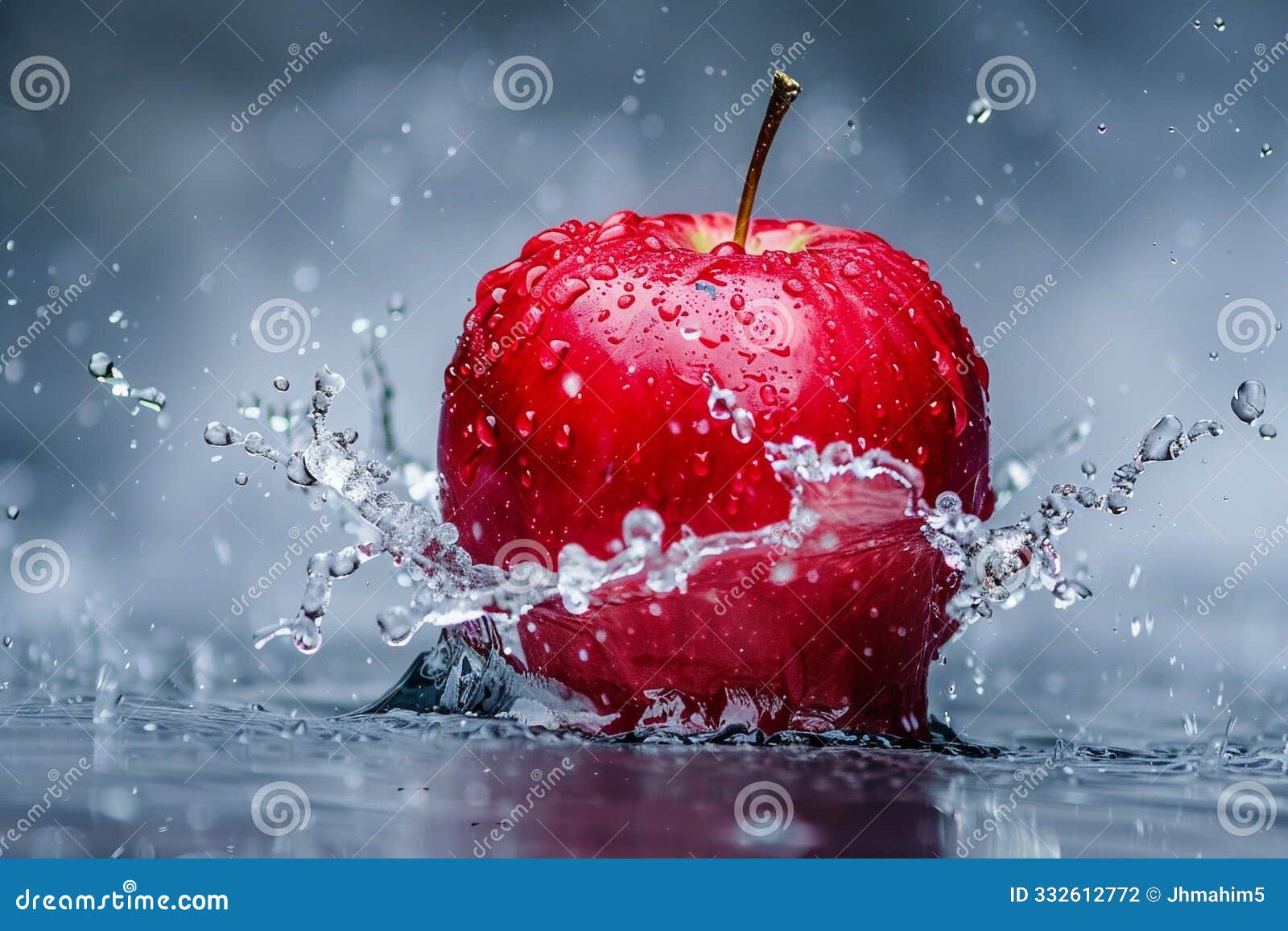 Red Apple Splash stock photo. Image of detail, close - 332612772