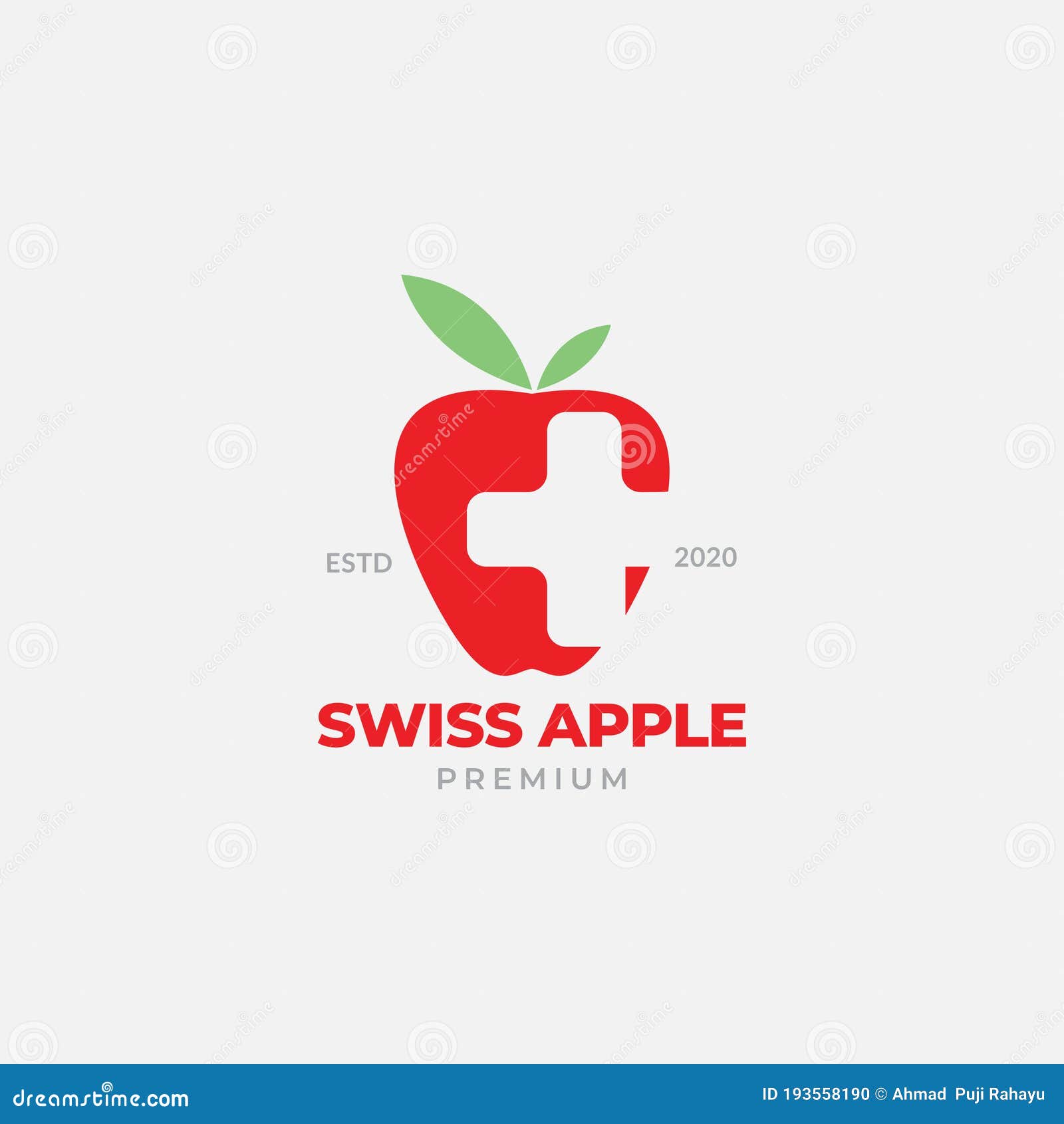 Red Apple with Swiss Modern Logo Design Vector Stock Vector ...