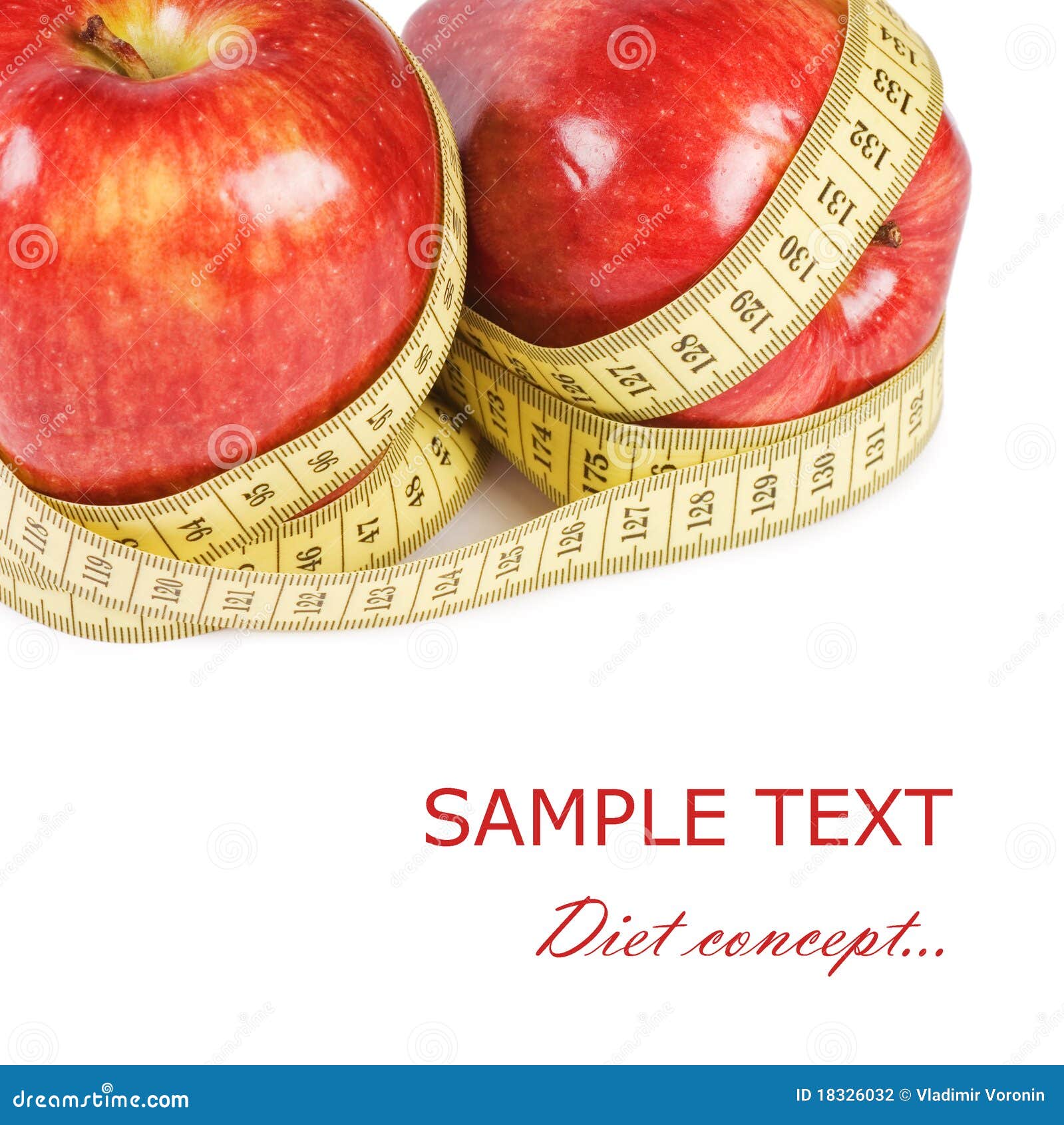 Red Apple with Tape Isolated Stock Photo - Image of apple, achievement ...