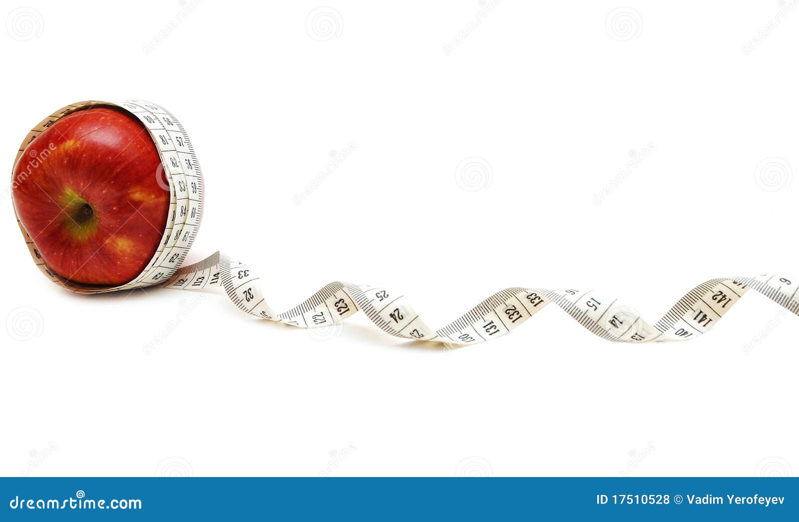 Red apple and tape measure stock photo. Image of isolated - 17510528