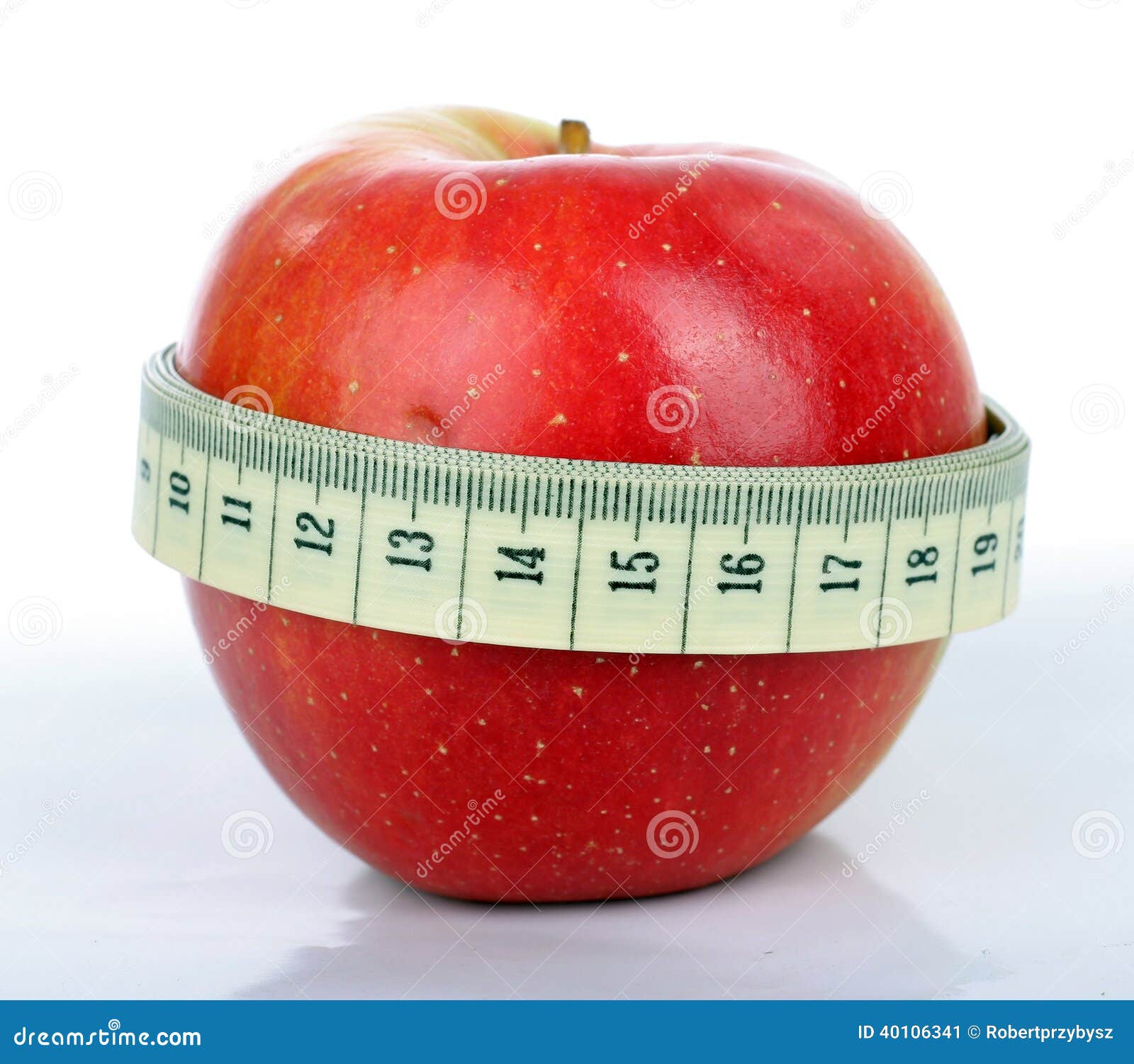 Red Apple with a Tape Measure Stock Image - Image of fruit, tailors ...