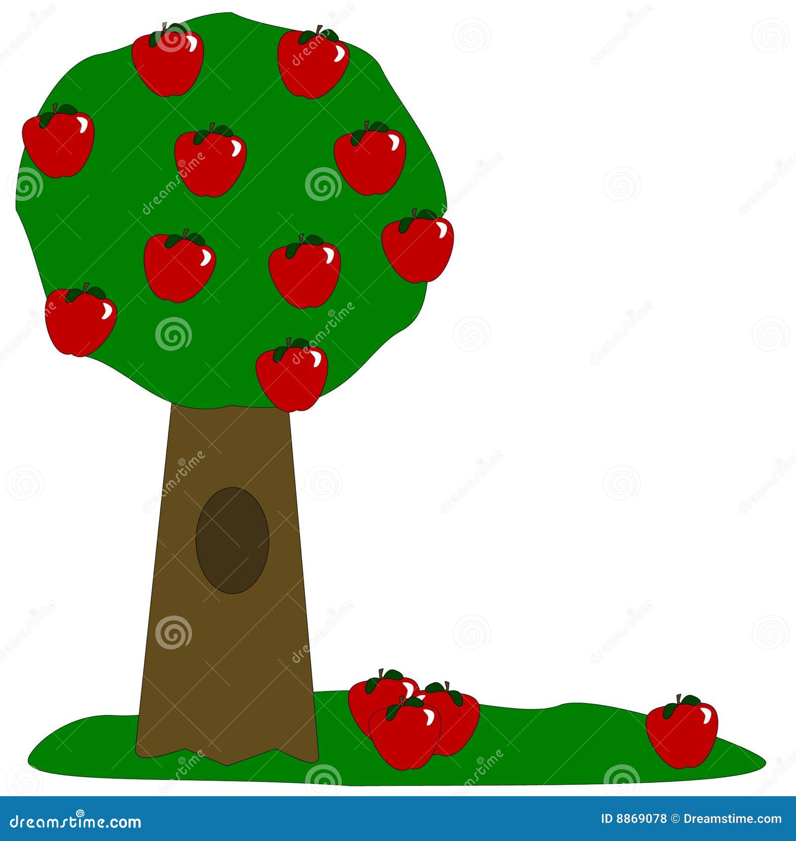 Red Apple Tree stock illustration. Illustration of apples - 8869078