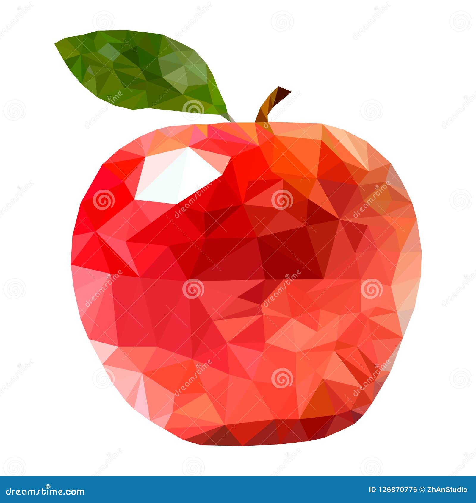 Red Apple Triangles, Triangulation, Label Images. Stock Vector ...