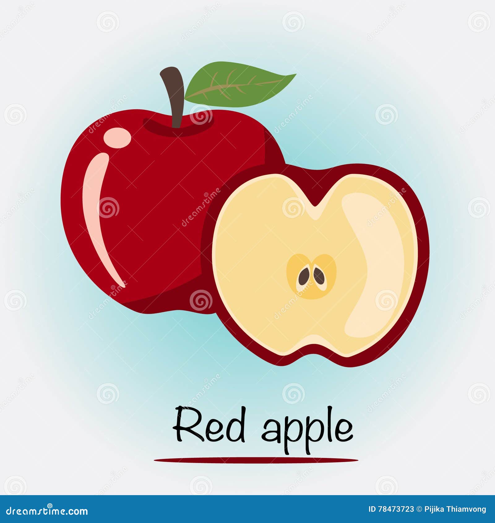Red Apple. Vector Illustration Stock Vector - Illustration of diet ...