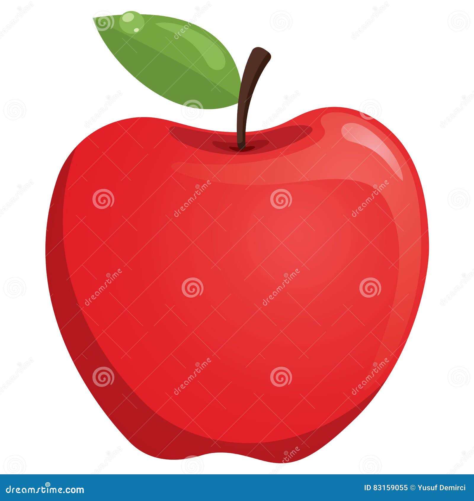 Red Apple Vector Illustration Stock Vector - Illustration of eating ...