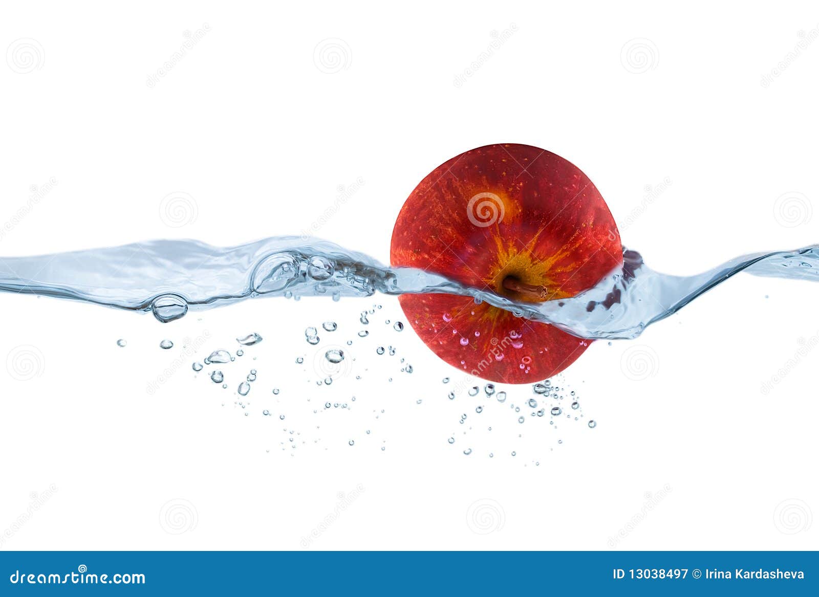 Red apple in the water stock image. Image of splash, clear - 13038497