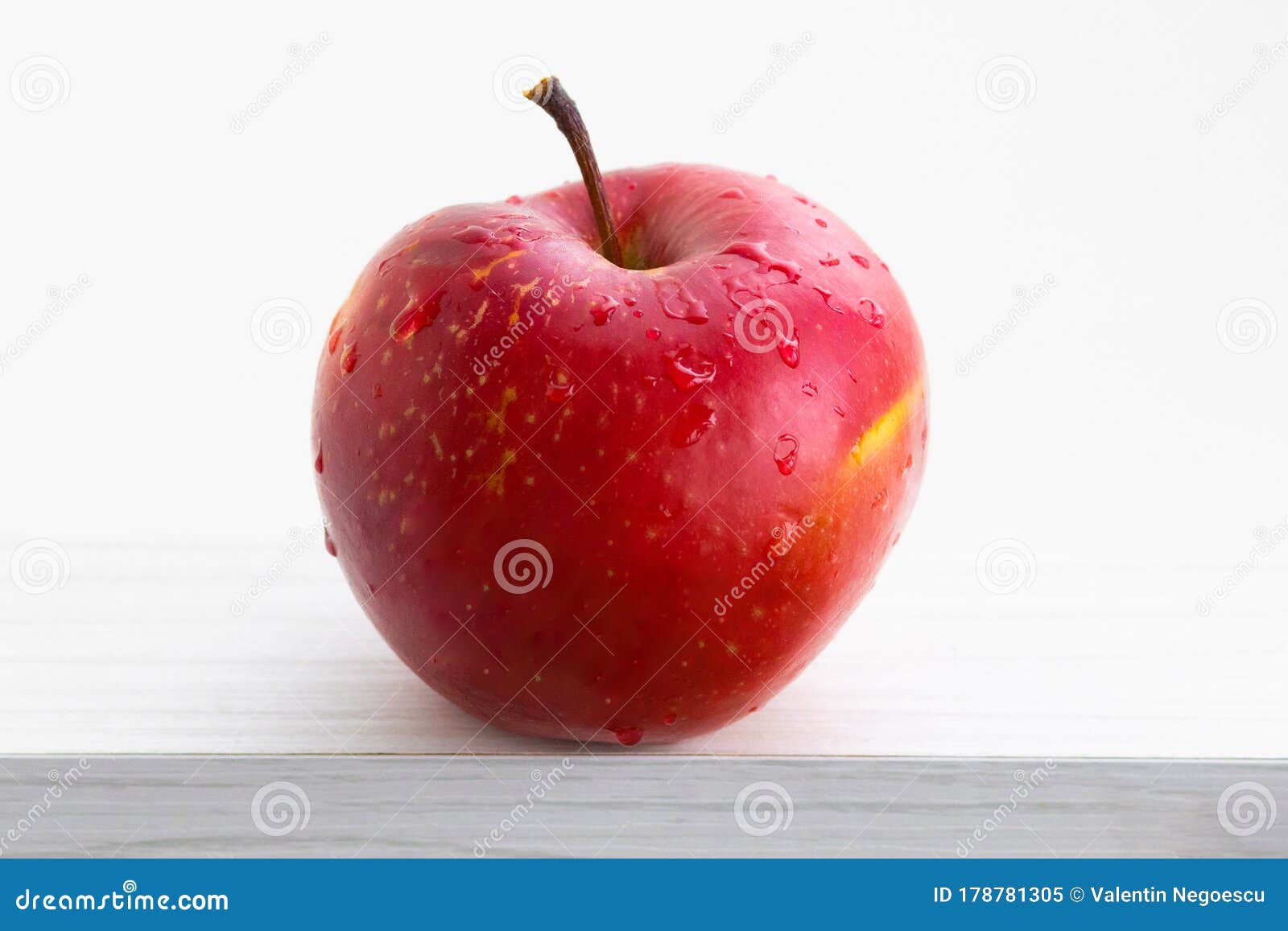Red Apple with water stock image. Image of objectless - 178781305