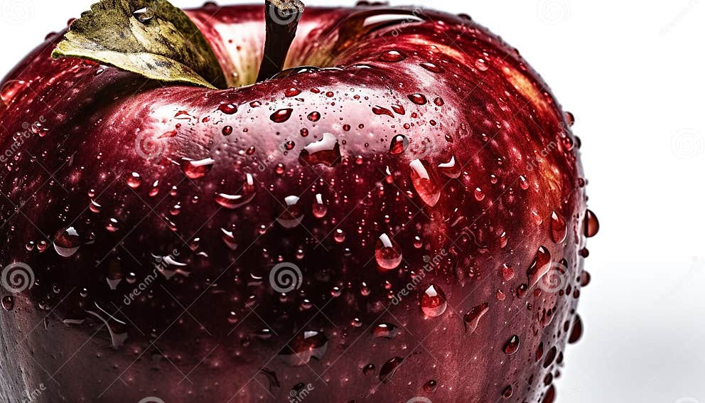 Red Apple with Drops of Water Red Apple in Water Red Apple with Water ...