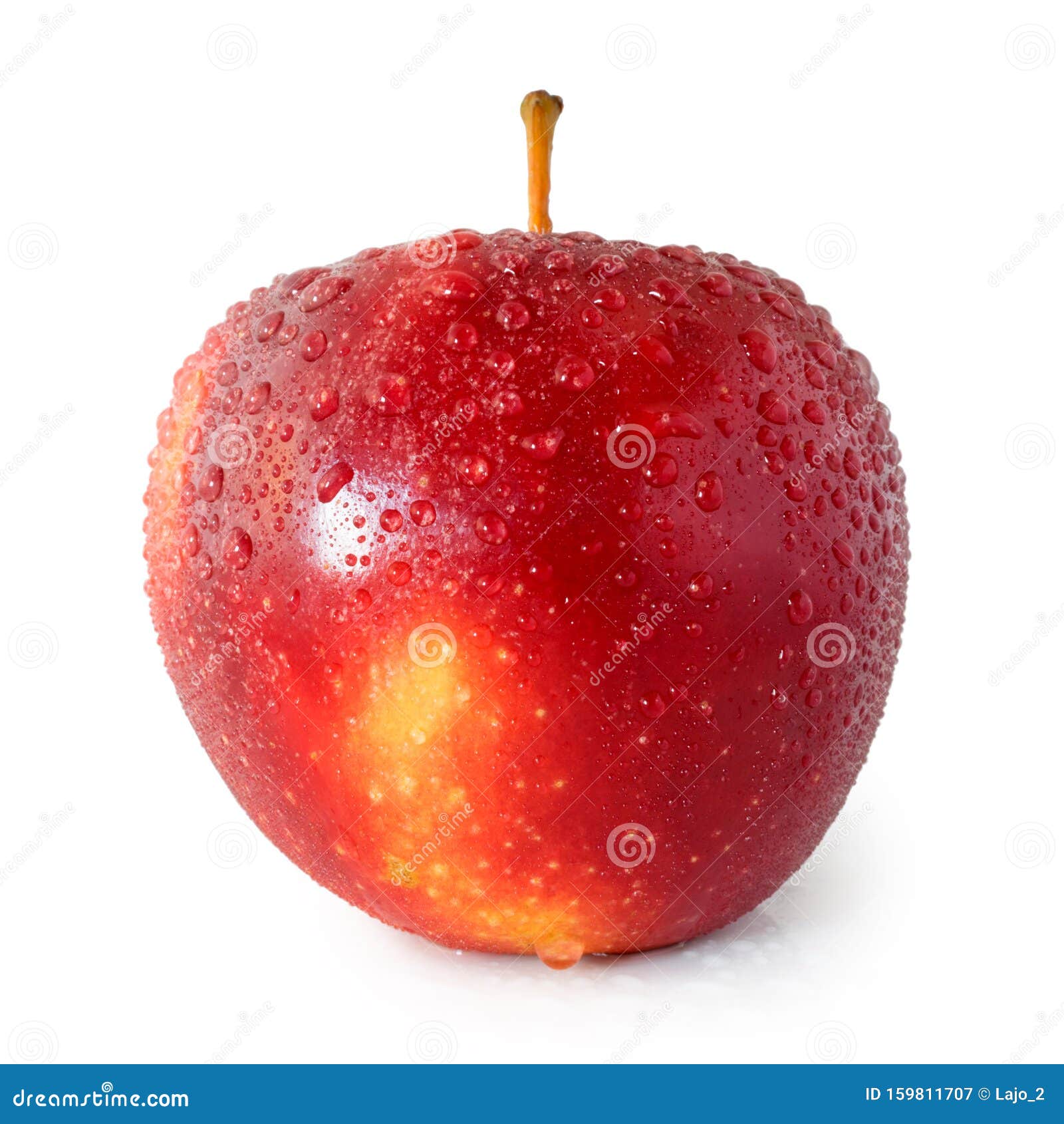 Red apple with water drops stock image. Image of fruit - 159811707