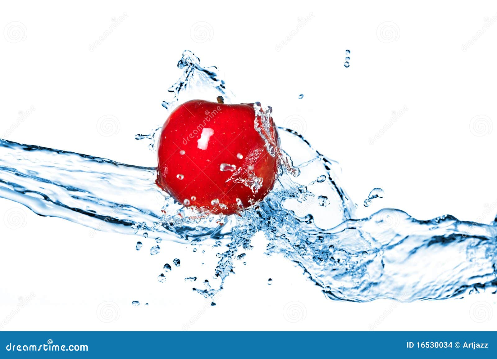 Red Apple and Water Splash Isolated Stock Photo - Image of blue, food ...