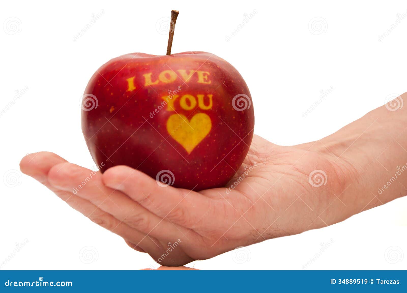 Red Apple with the Words I Love You Stock Image - Image of romance ...