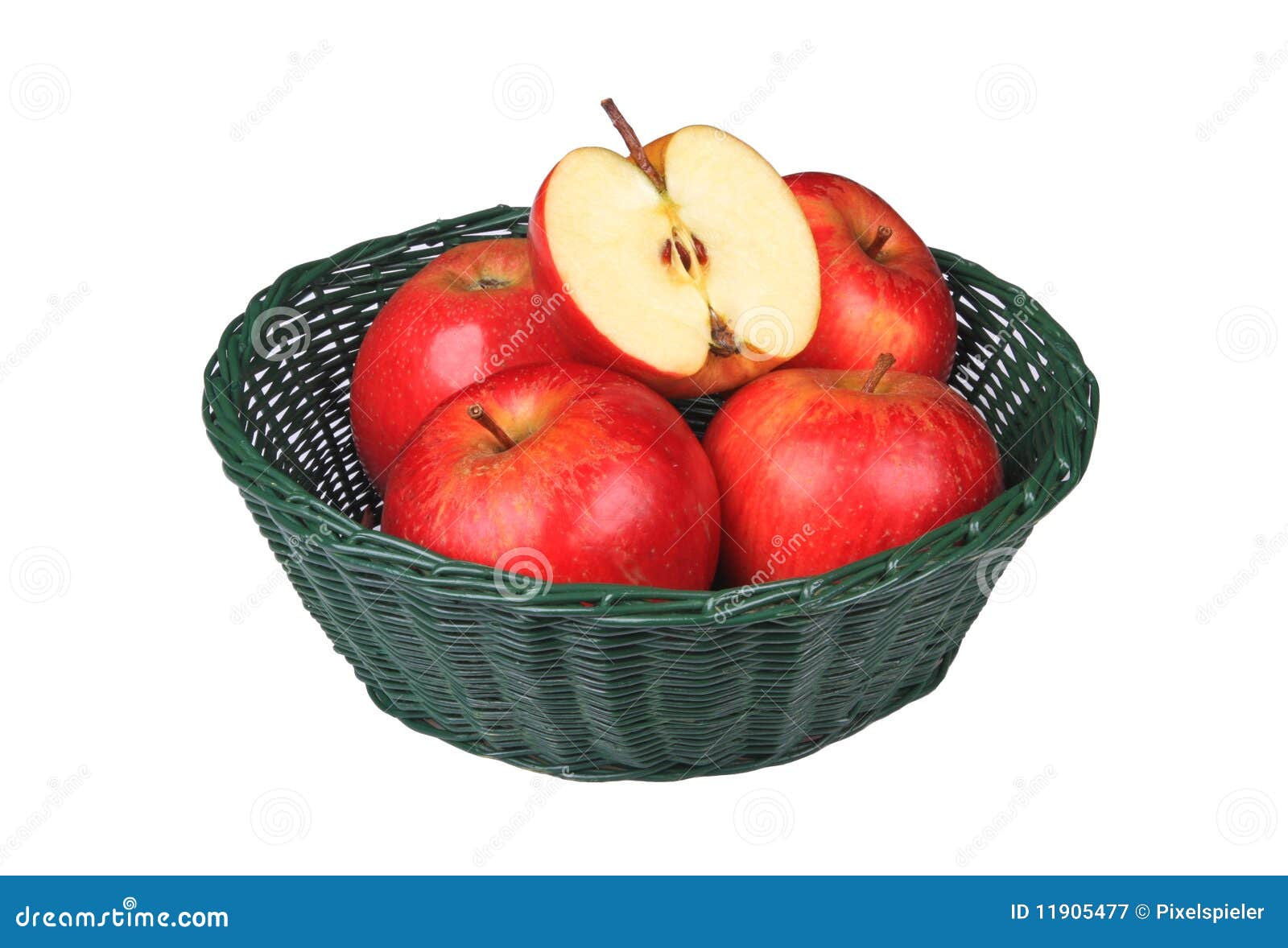 Red apples in basket stock image. Image of apple, apples - 11905477