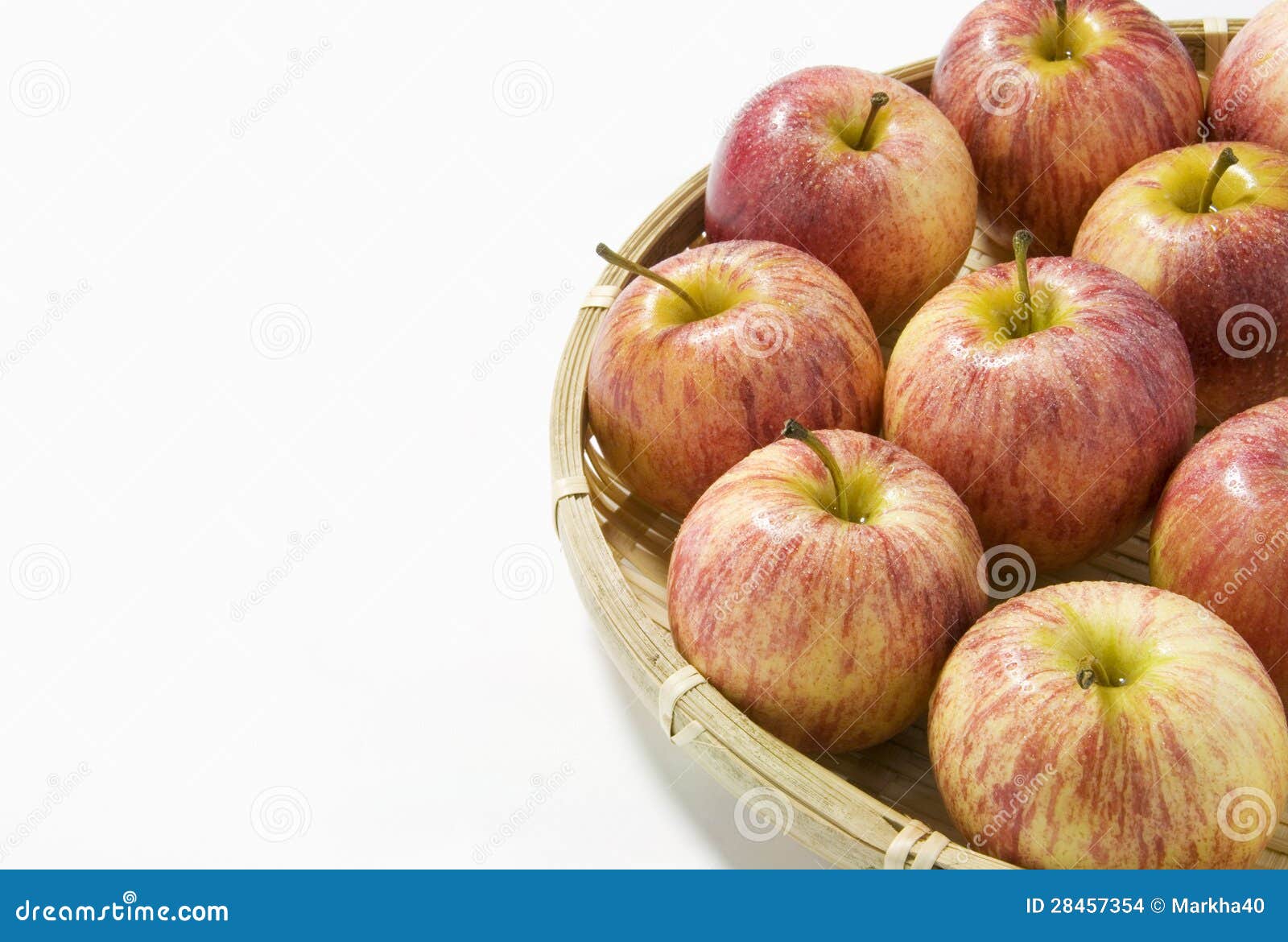 Red Apples in Basket stock photo. Image of basket, isolated - 28457354