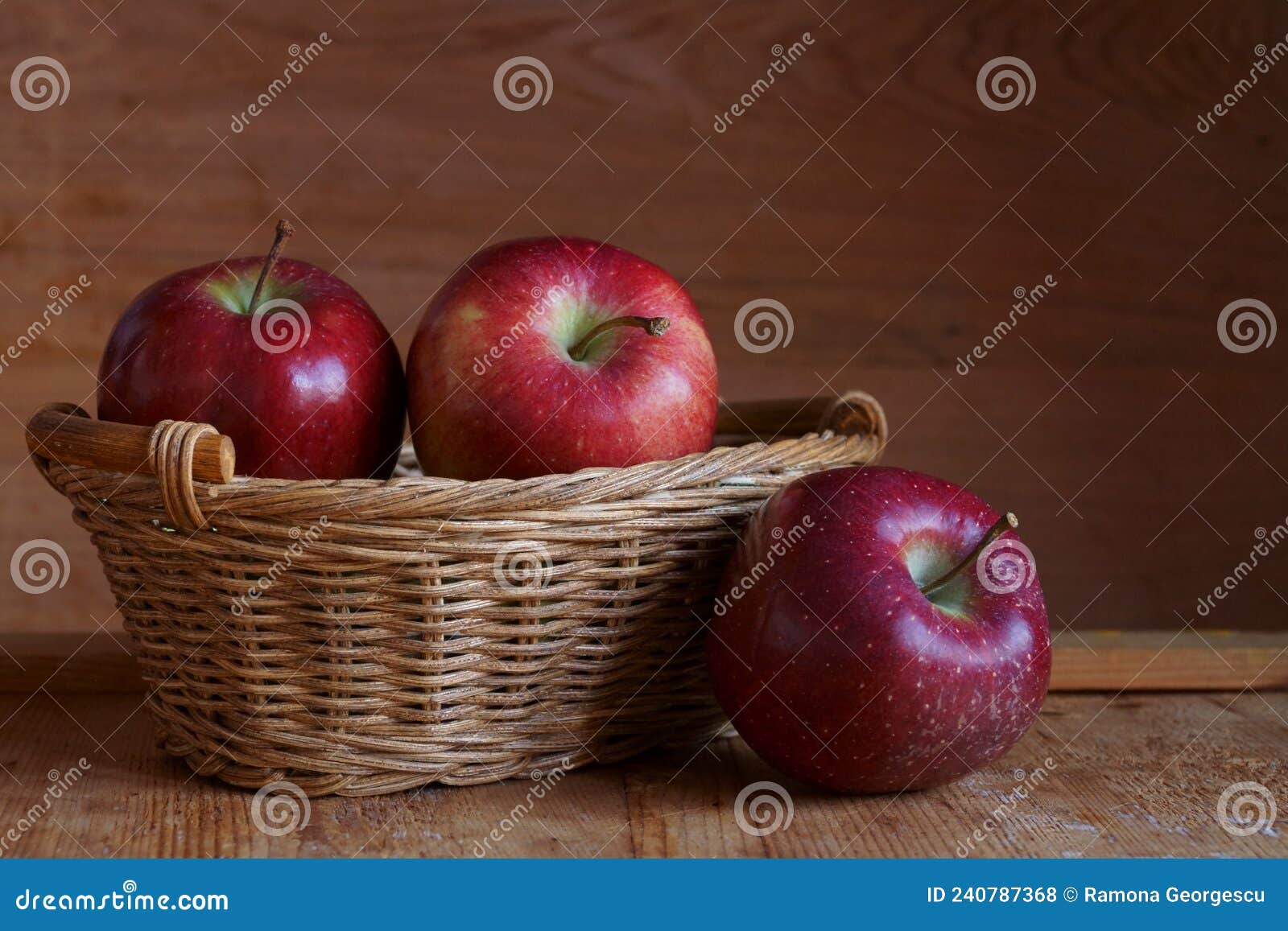 Red apples in basket stock photo. Image of natural, fruit - 240787368
