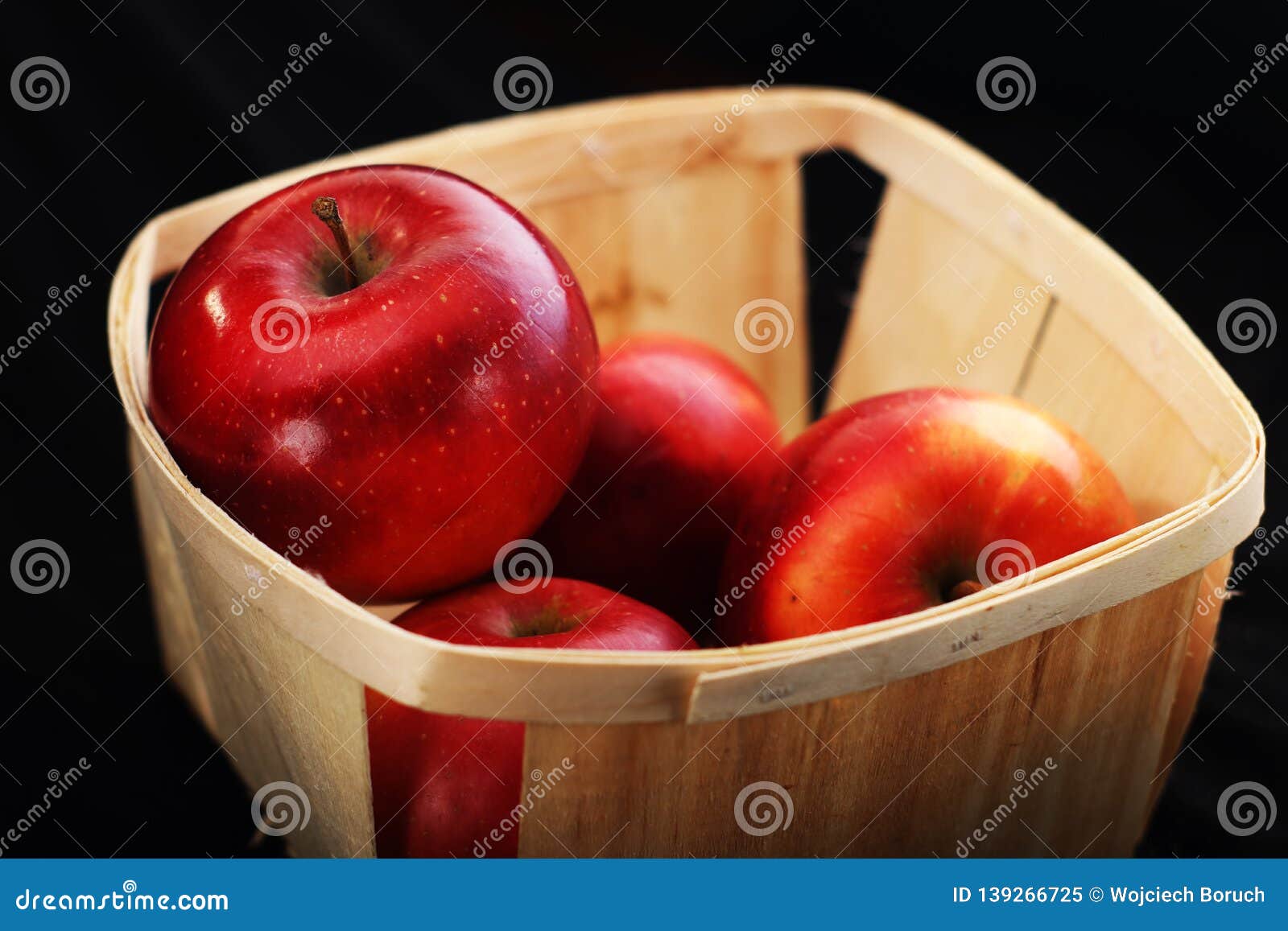 Red apples in a basket stock image. Image of apples - 139266725