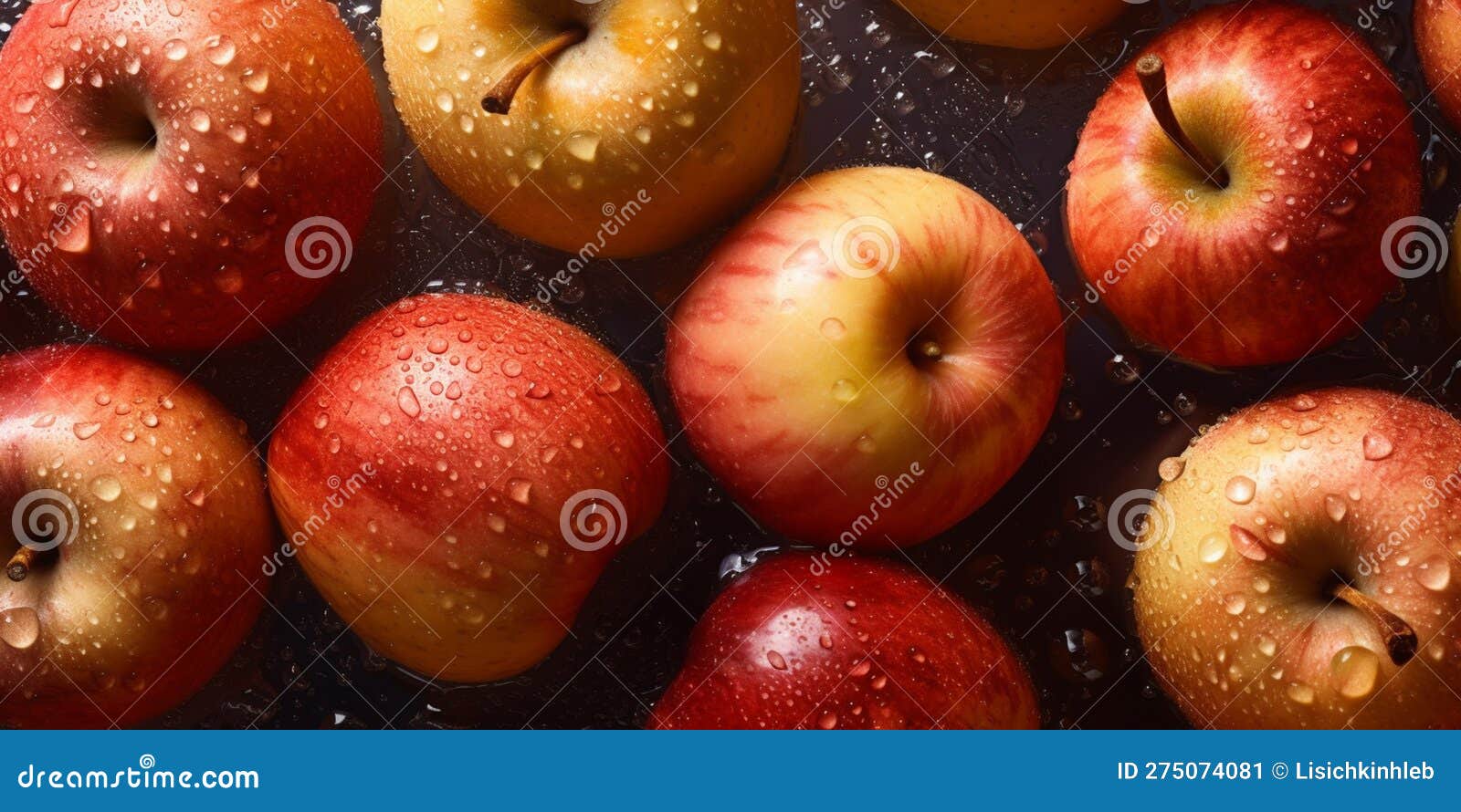 Red Apples on a Counter in the Supermarket. Banner Created with Ai ...