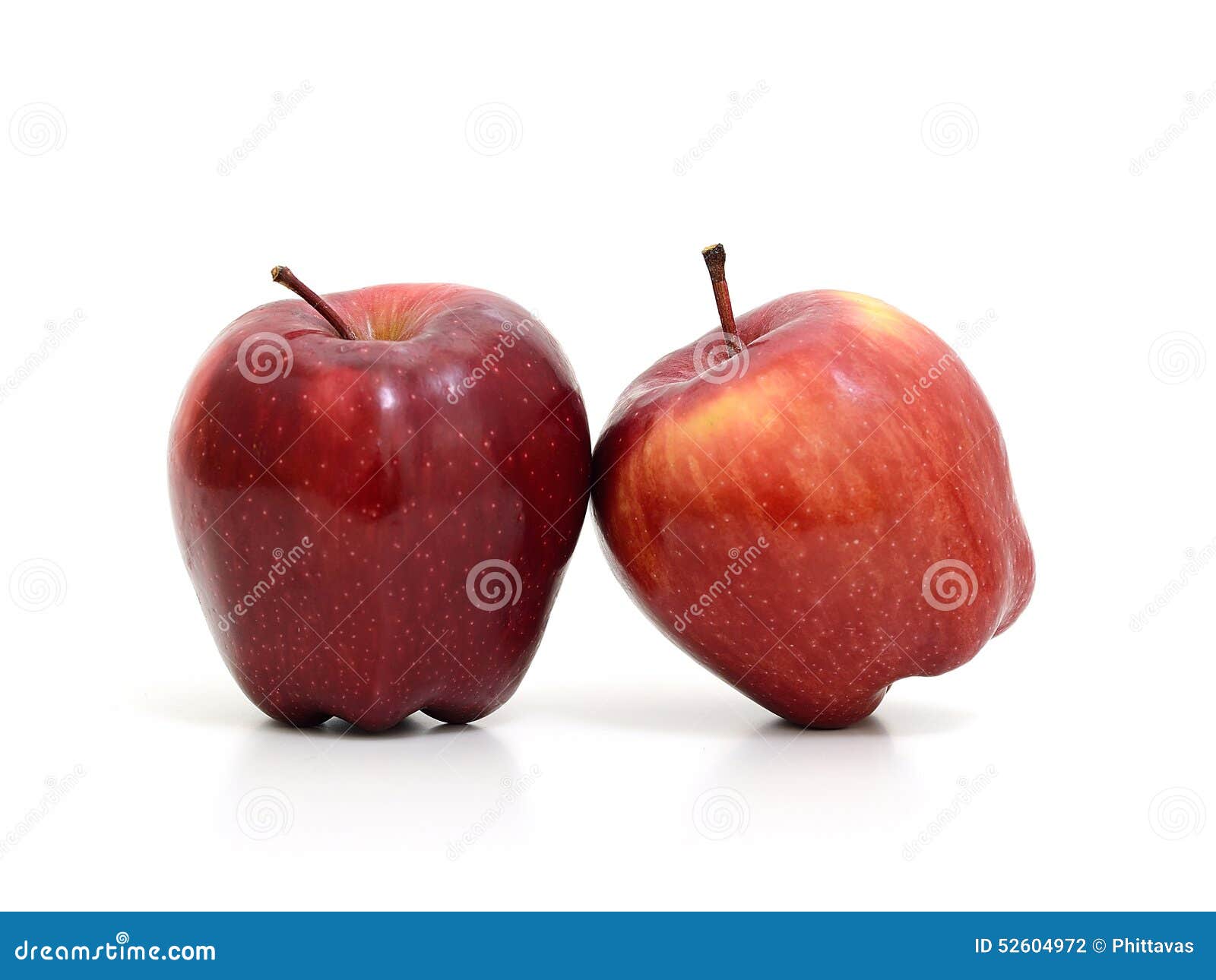 Red Apples Lean Against Each Other Isolate on White Background Stock ...