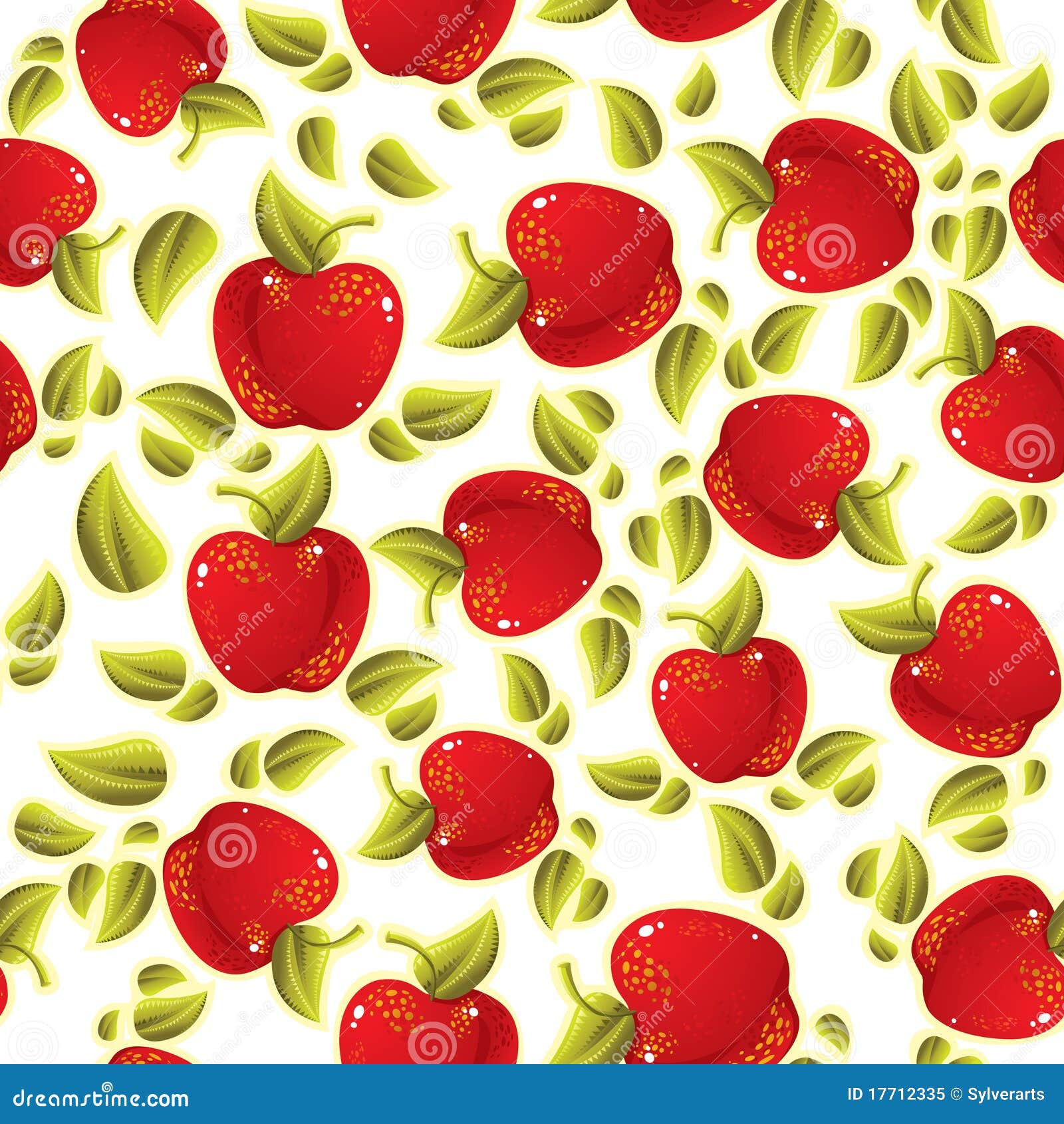 Red Apples Seamless Pattern Stock Vector Illustration Of Ecology