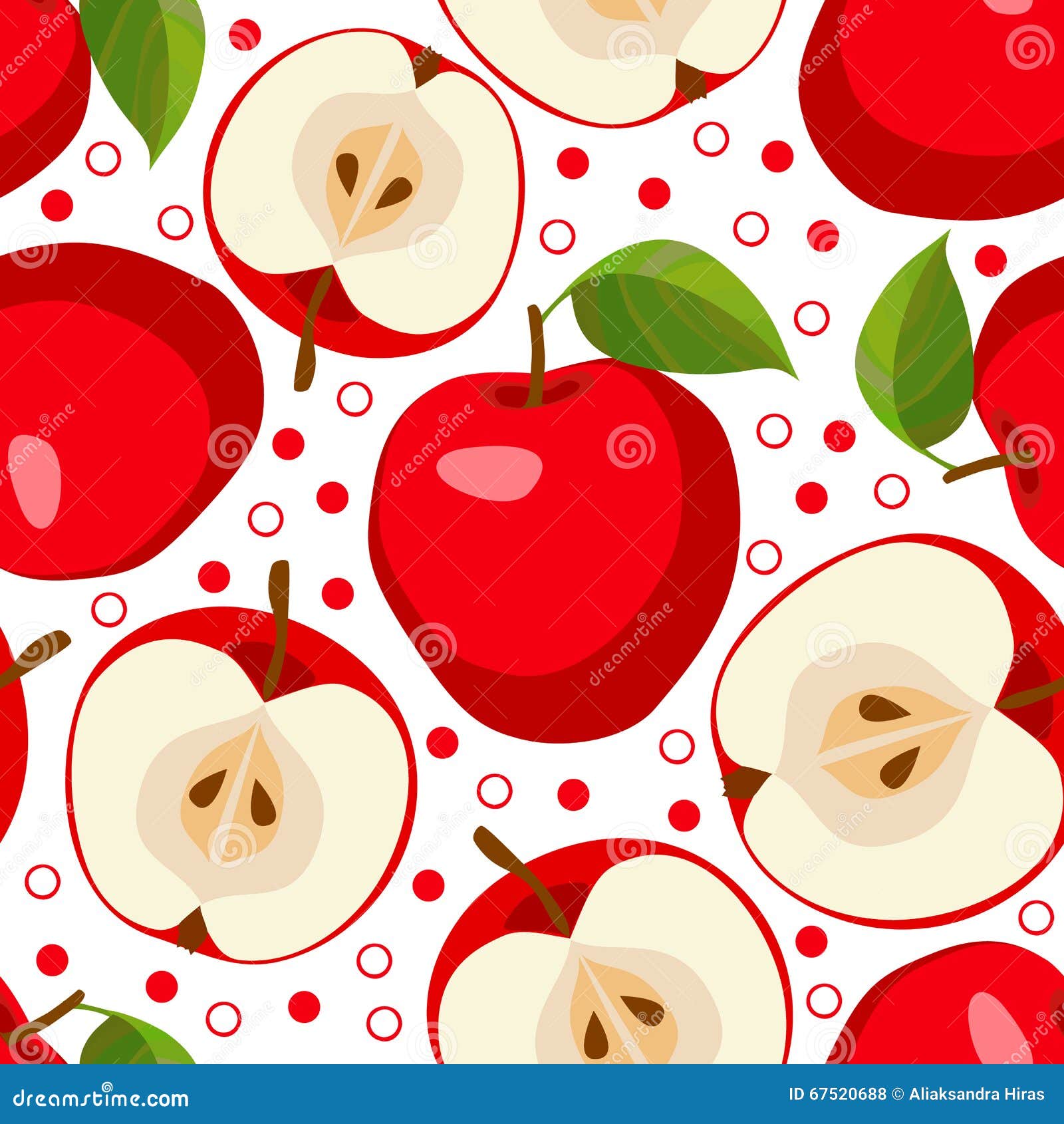 Apples Seamless Texture Apples Background Wallpaper Vector