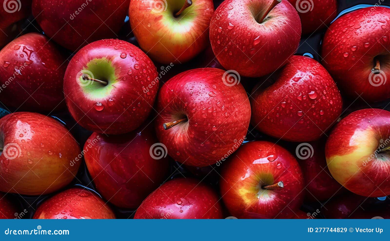 Red Apples Top View. Generative AI Stock Illustration - Illustration of ...