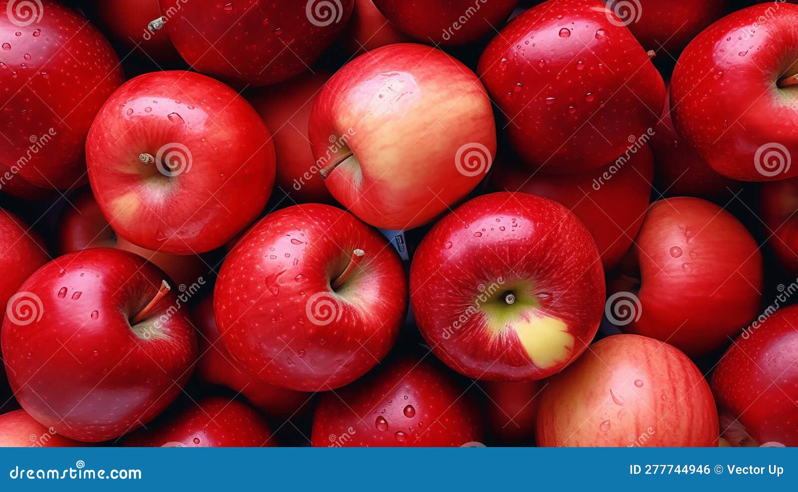 Red Apples Top View. Generative AI Stock Illustration - Illustration of ...