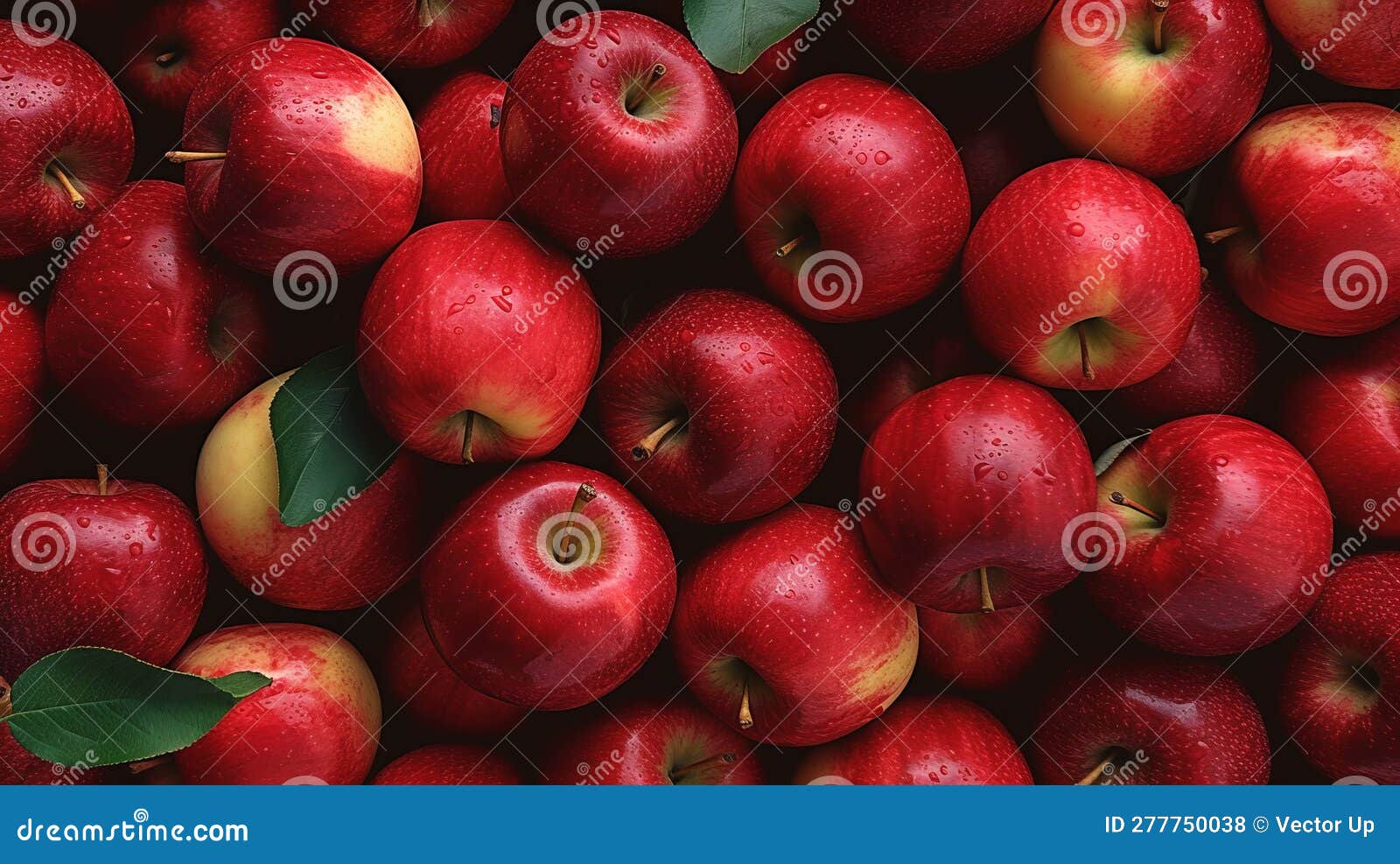 Red Apples Top View. Generative AI Stock Illustration - Illustration of ...