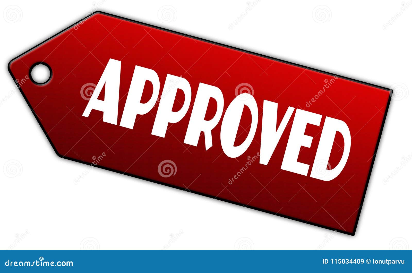 Red APPROVED label. stock illustration. Illustration of graphic - 115034409