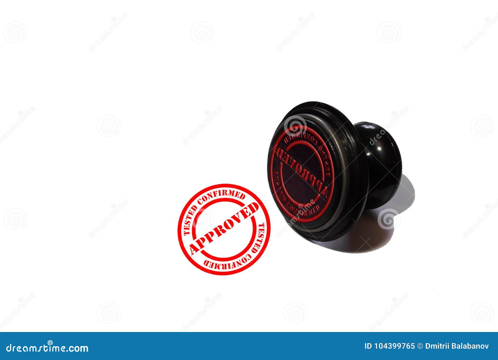 Red Approved, Tested Confirmed Stamp, Plastic Stamp, Isolated on White ...