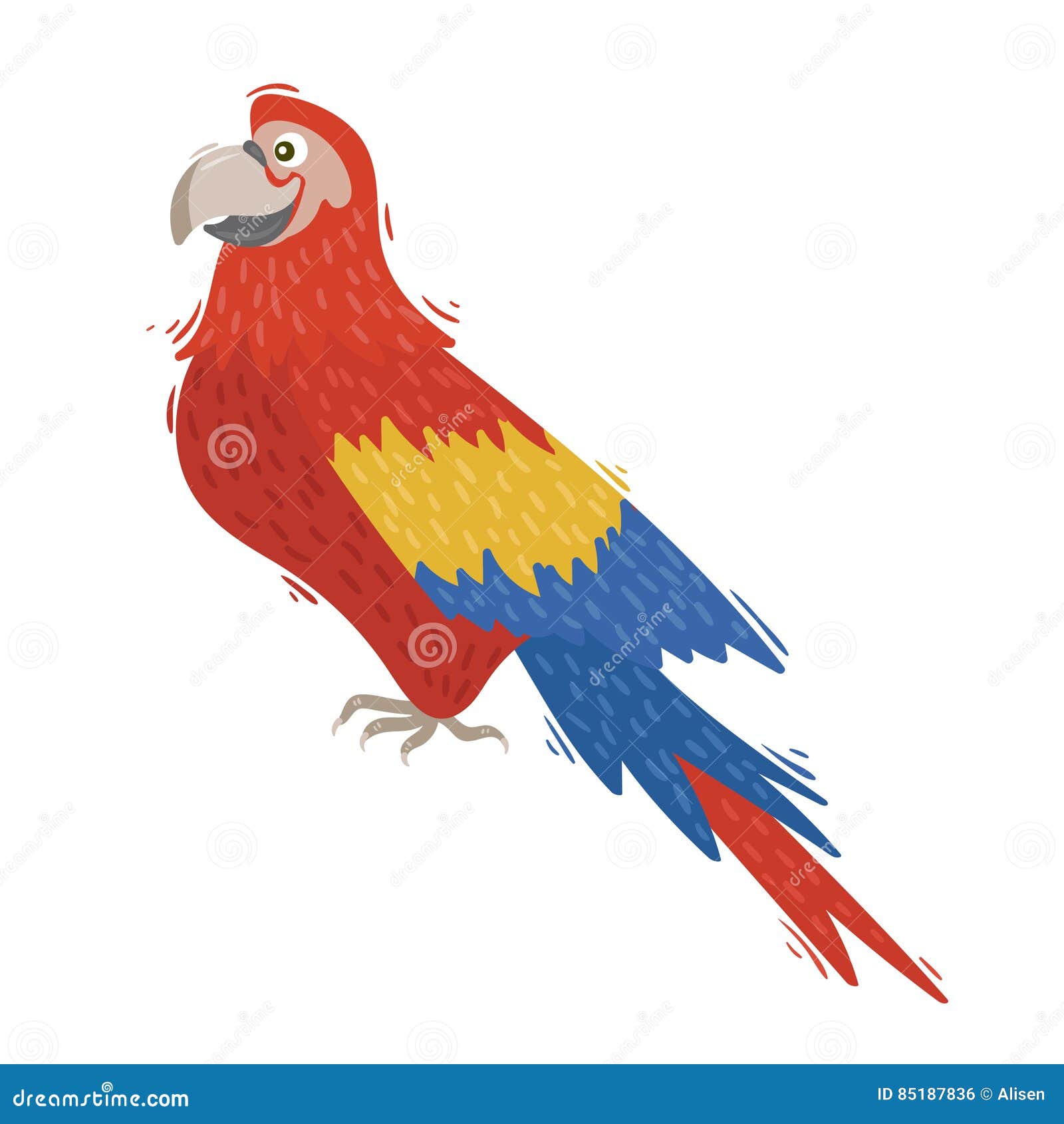 Red ara cartoon parrot stock vector. Illustration of fauna - 85187836