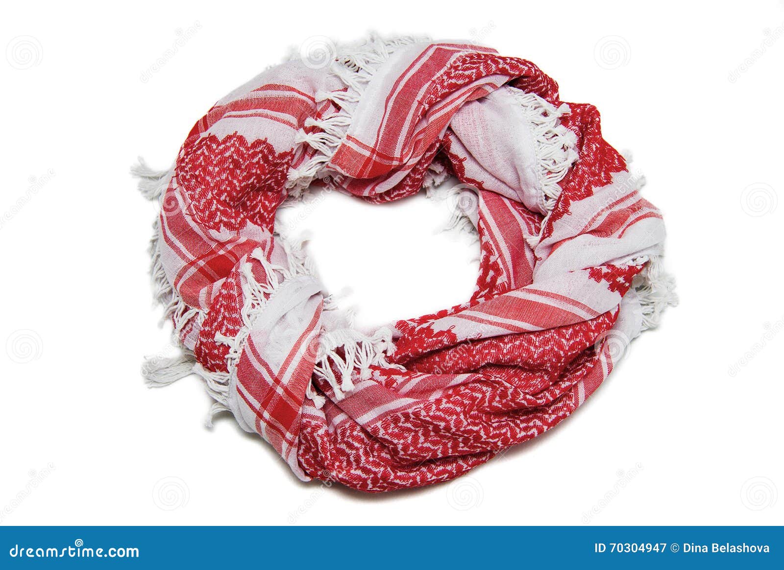 Red Arabic Scarf Isolated on White Background Stock Image - Image of ...