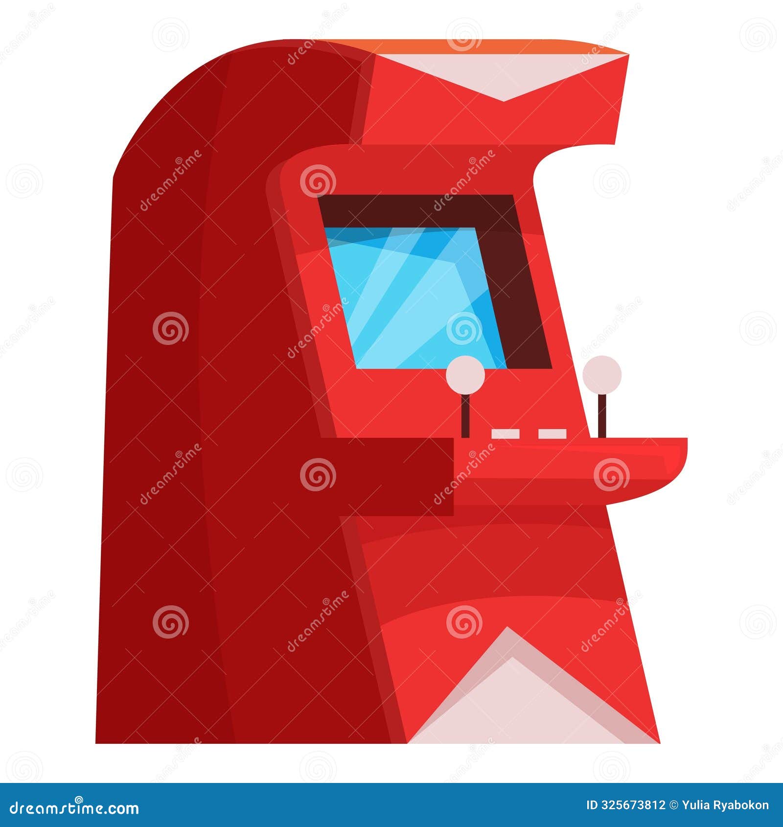 Red Arcade Game Machine Displaying Gaming Console Stock Vector ...