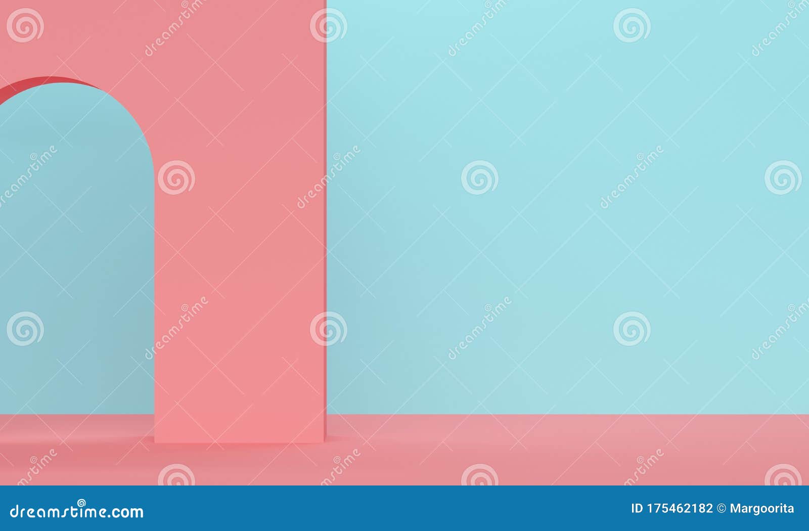 Red Arch on a Blue Background. 3d Rendering Stock Illustration ...