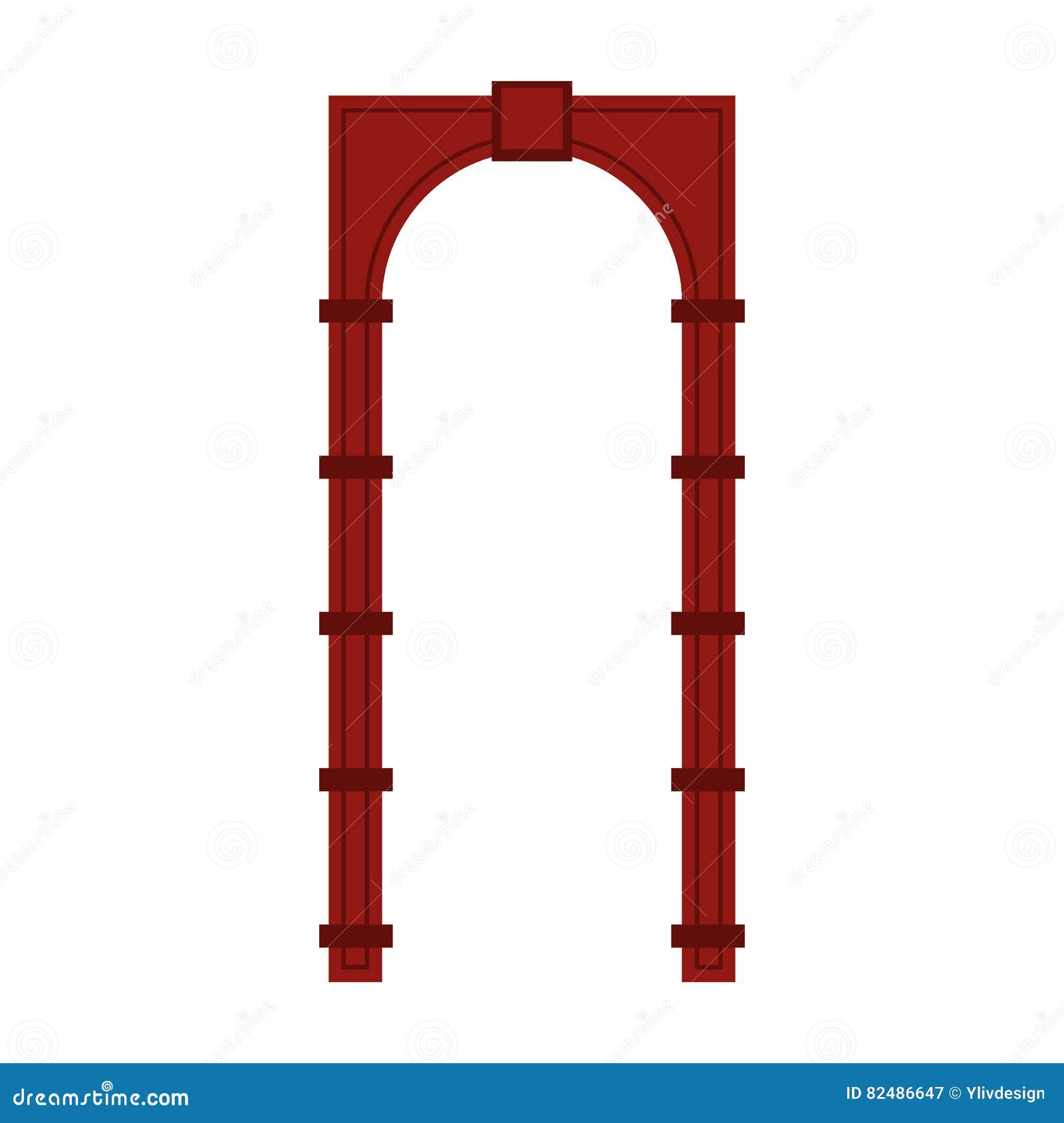 Red Arch Icon in Flat Style Stock Vector - Illustration of light, greek ...