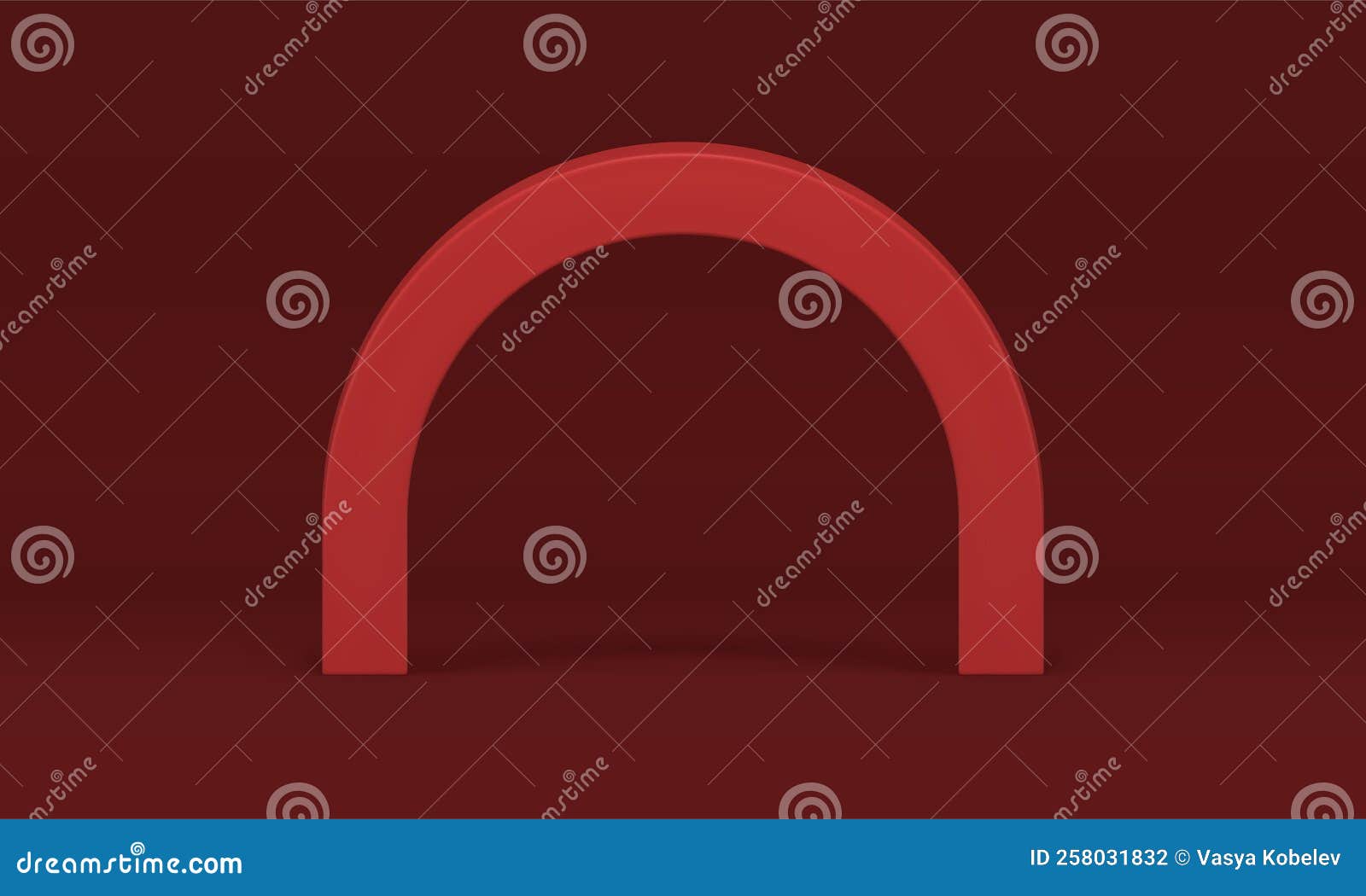 Red Arch Promo Basic Foundation Vertical Curved Column 3d Product ...