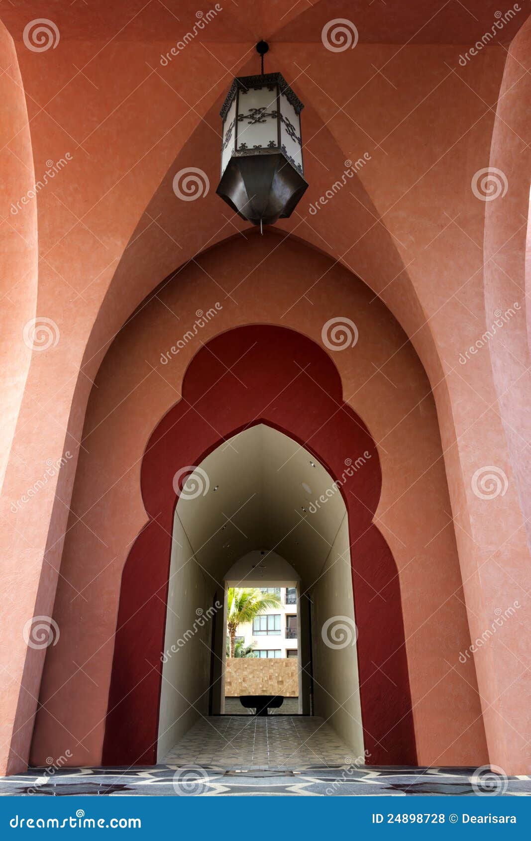 Red Arch Walkway Architecture Path Stock Photo - Image of brick, stone ...