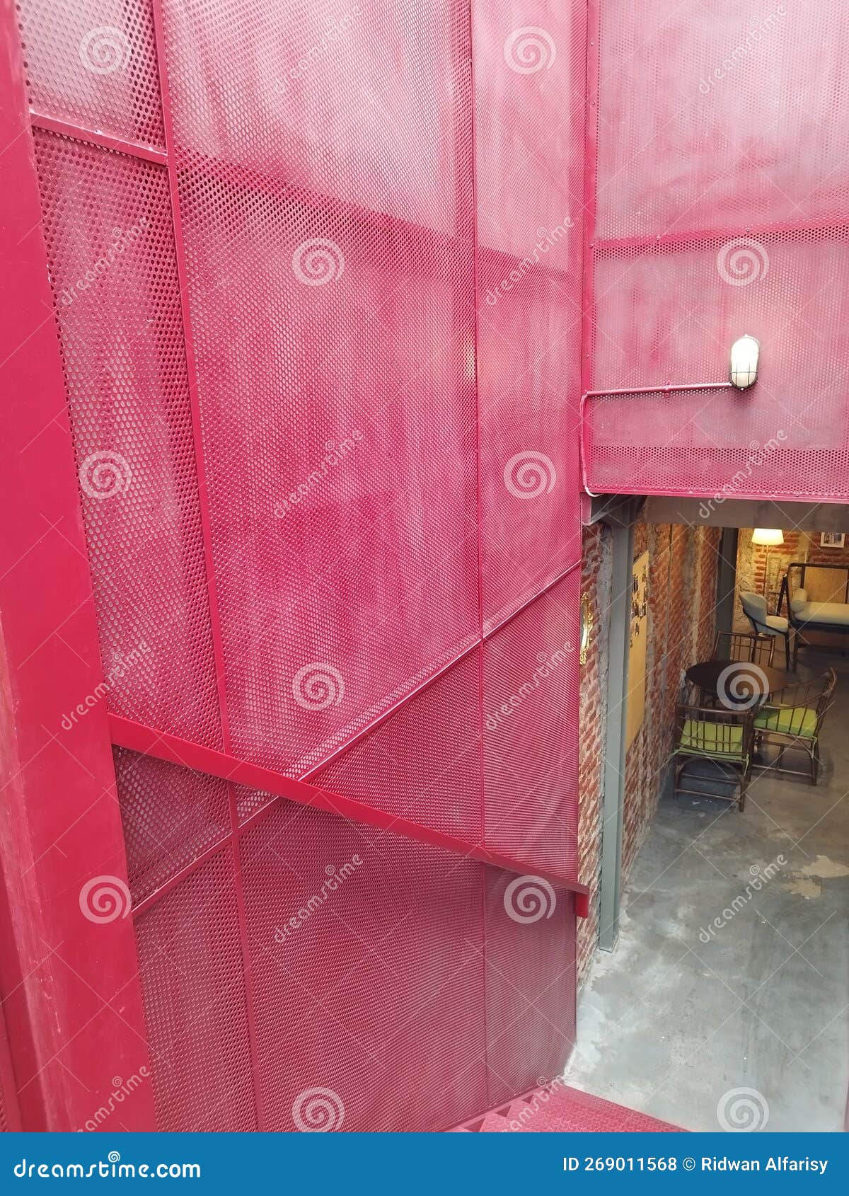 Red Architecture Modern Classic Interior Stair Stock Photo - Image of ...