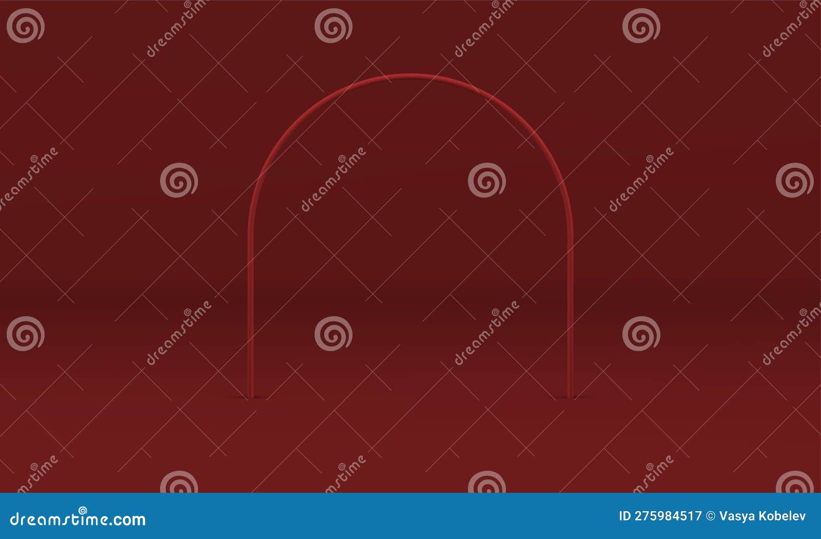 Red Archway Curved 3d Column Minimal Decor Element Studio Background ...