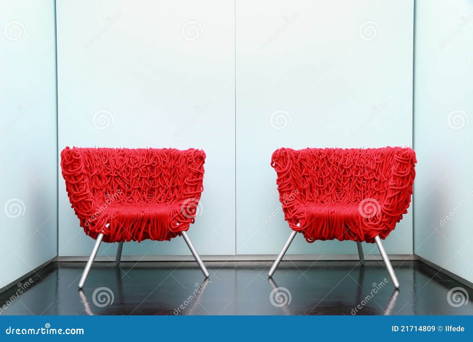 Red Armchair in Waiting Room Stock Image - Image of meeting, style ...