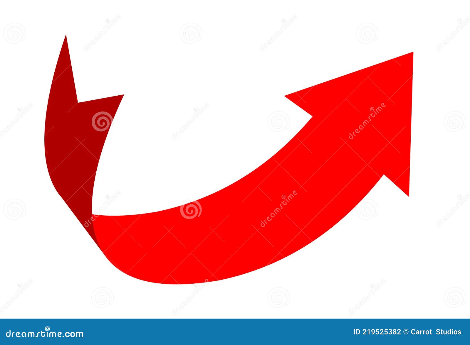 Red arroow vector curve stock vector. Illustration of retro - 219525382