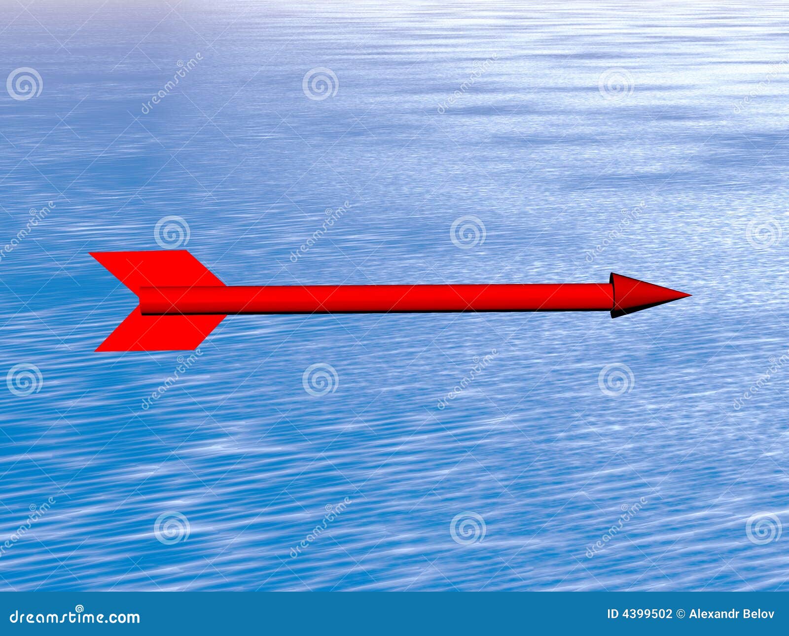 Red arrow above the sea stock illustration. Illustration of design ...