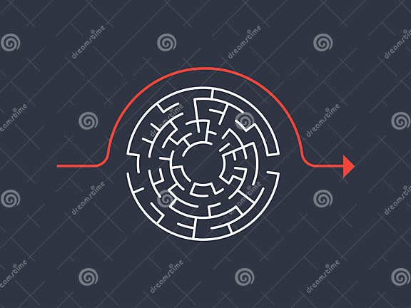 The Red Arrow is Avoiding the Labyrinth. Isolated Vector Illustration ...