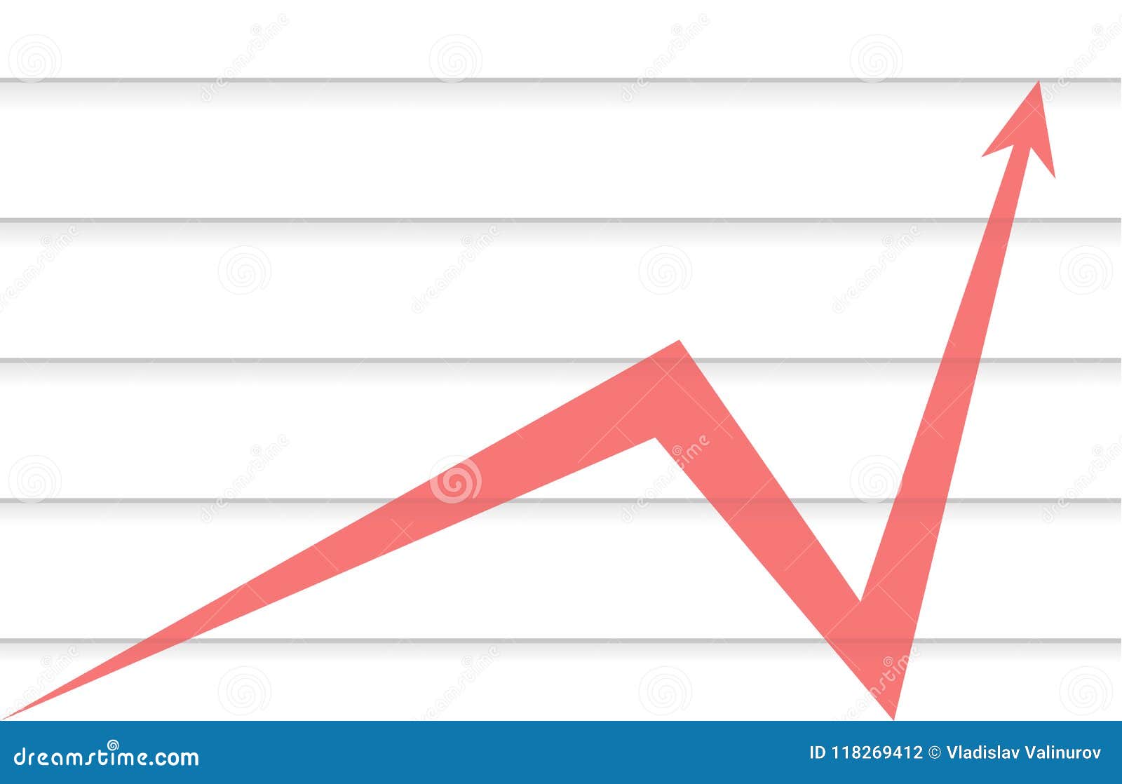 Red Arrow on the Background of the Lines of the Graph Stock Vector ...