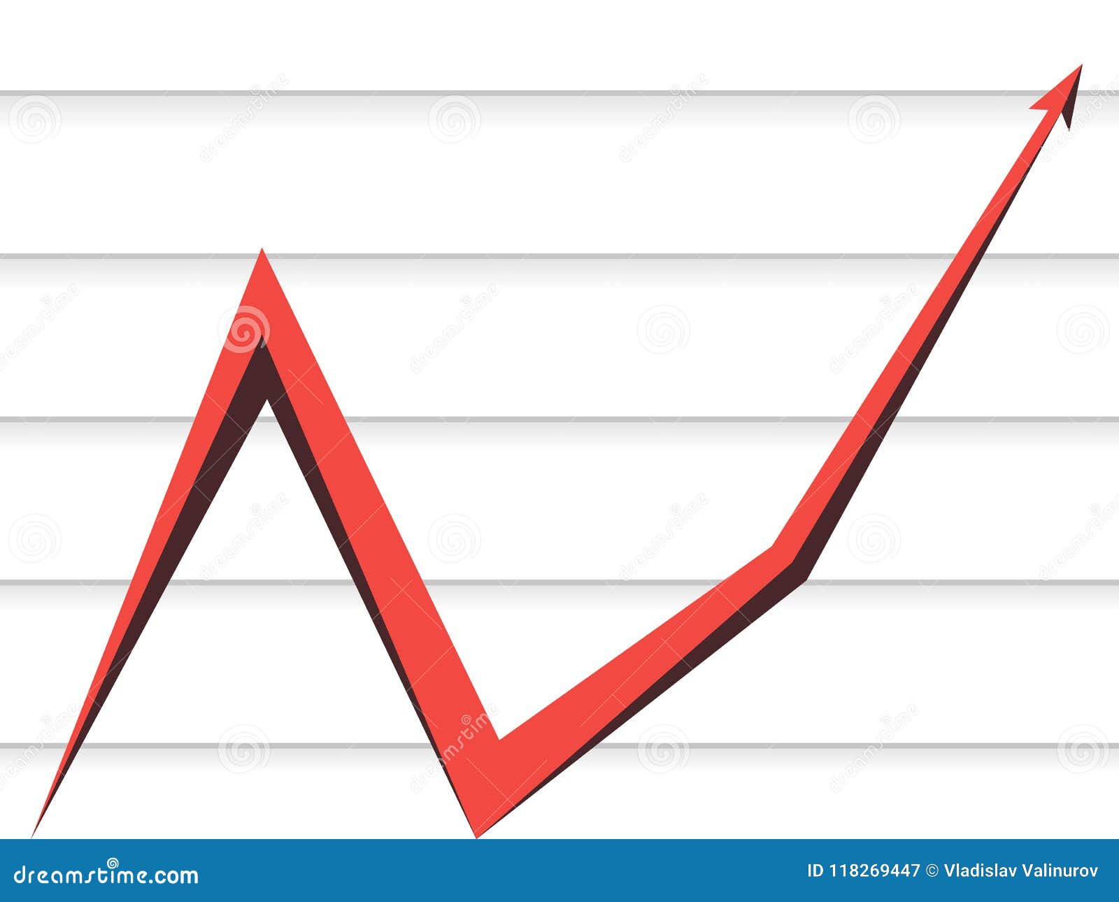 Red Arrow on the Background of the Lines of the Graph Stock Vector ...