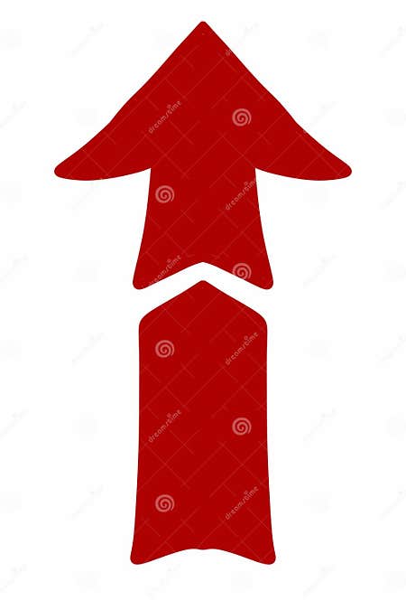 Red Arrow Banner on White Background Stock Illustration - Illustration ...
