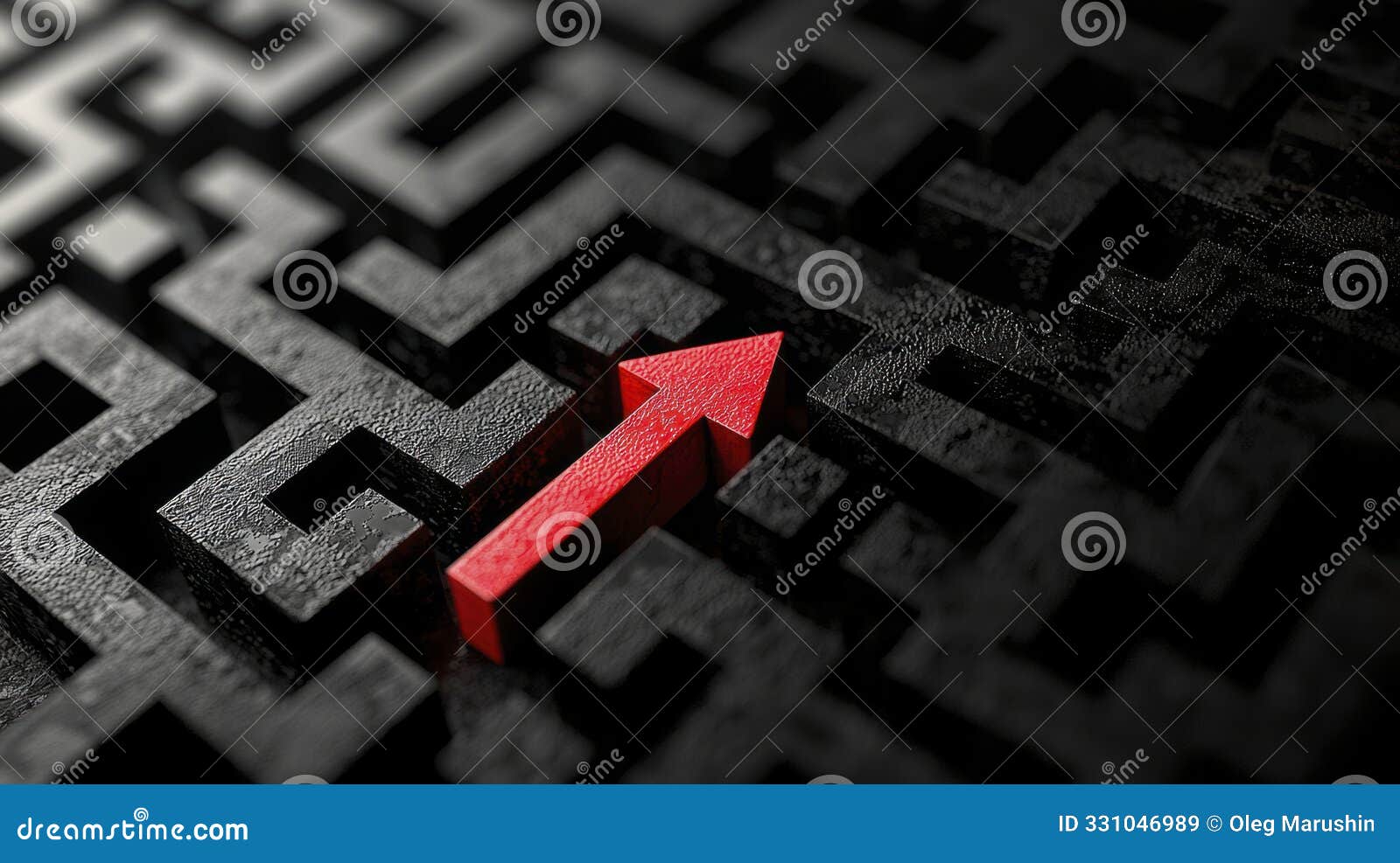 The Red Arrow in the Black Maze Symbolizes Overcoming Obstacles and ...