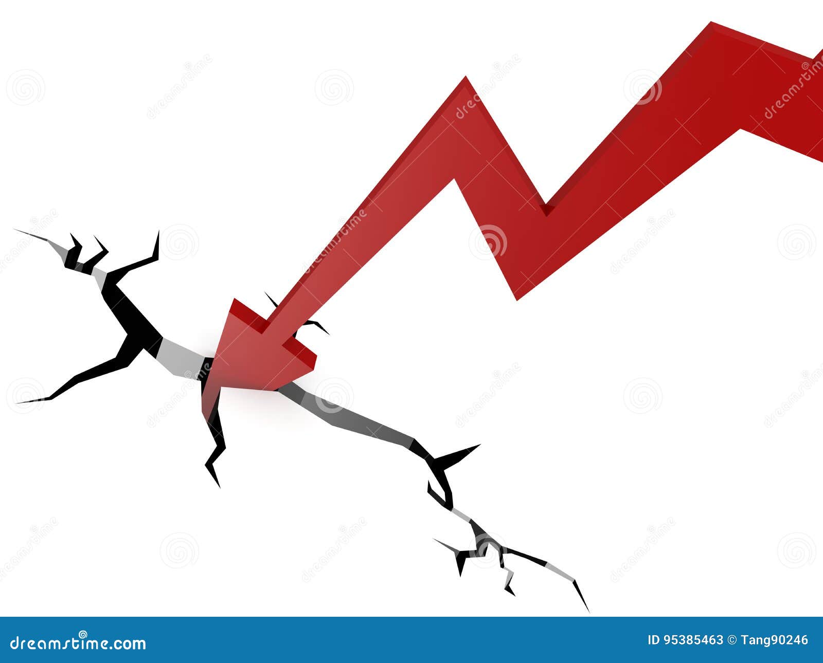 Red Arrow into Break Ground Stock Illustration - Illustration of ...